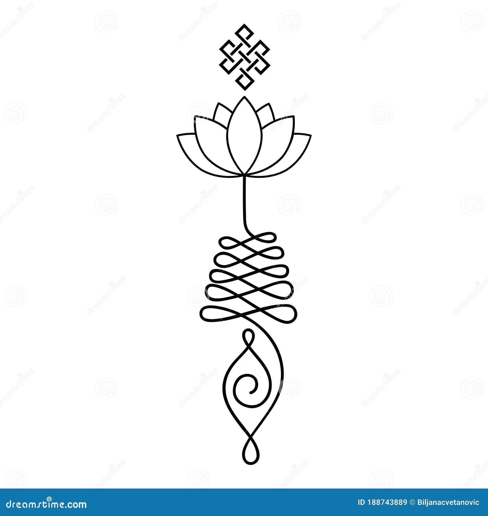 Unalome stock vector. Illustration of geometry, decoration - 188743889