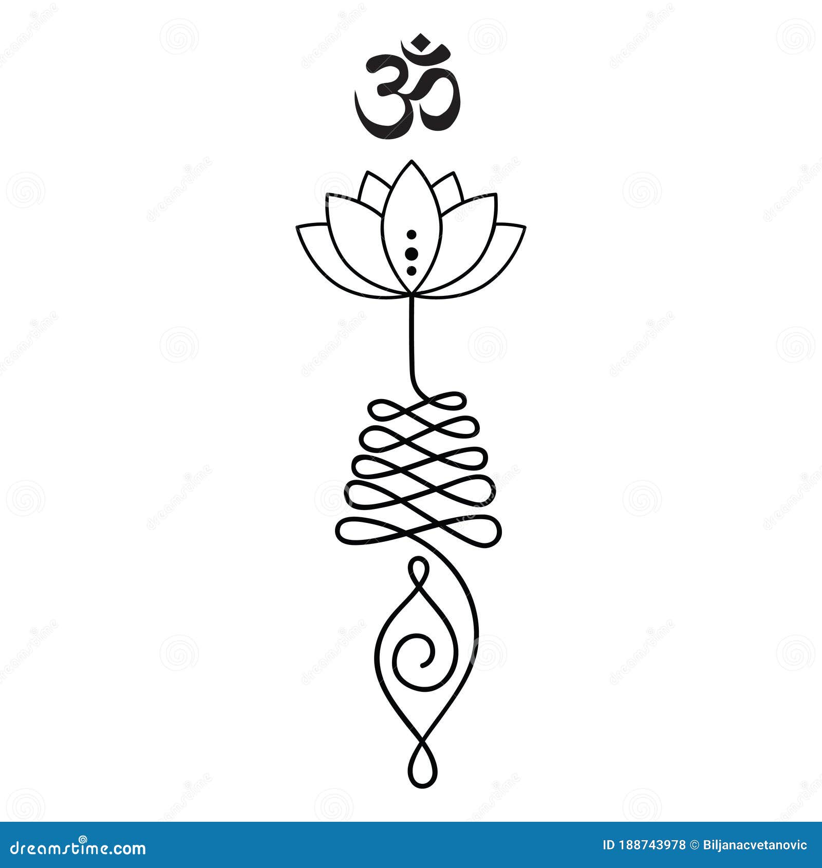 Unalome stock vector. Illustration of element, lotus - 188743978