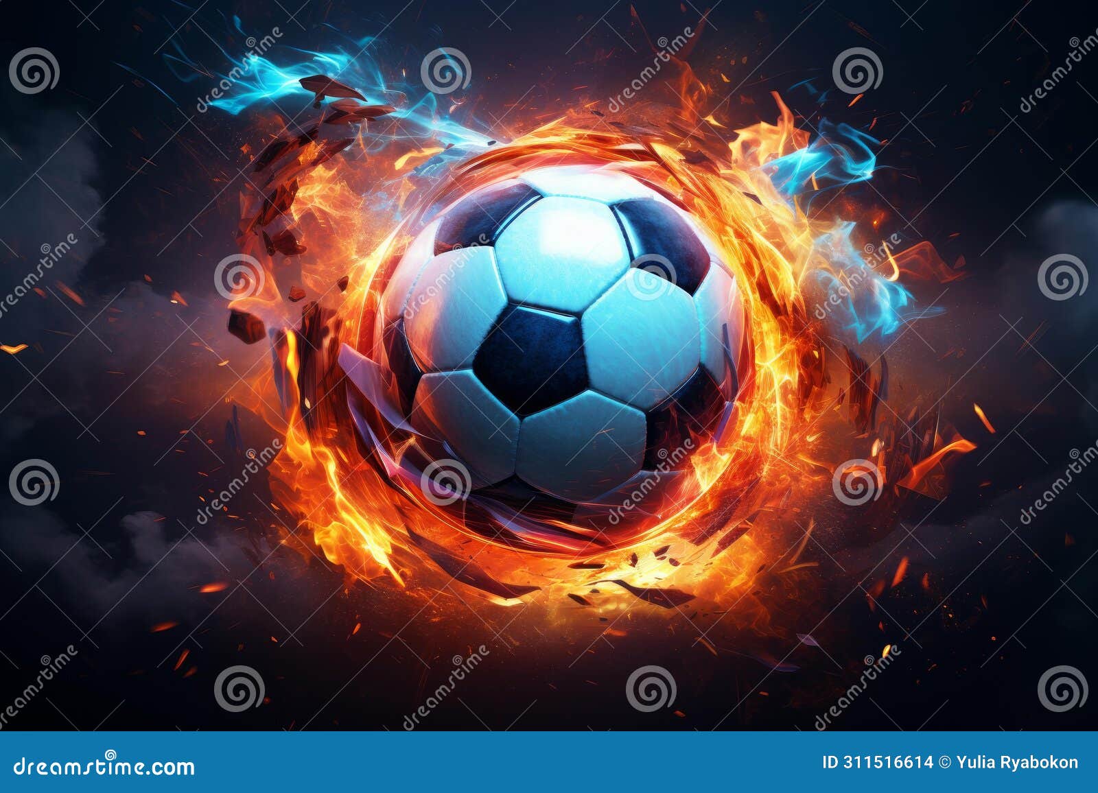 Unanticipated Soccer Ball Explosion. Generate Ai Stock Photo - Image of ...