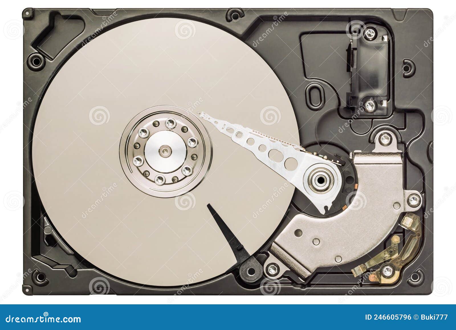 Opened Hard Disc Drive Casing Isolated on White Background Stock Photo ...
