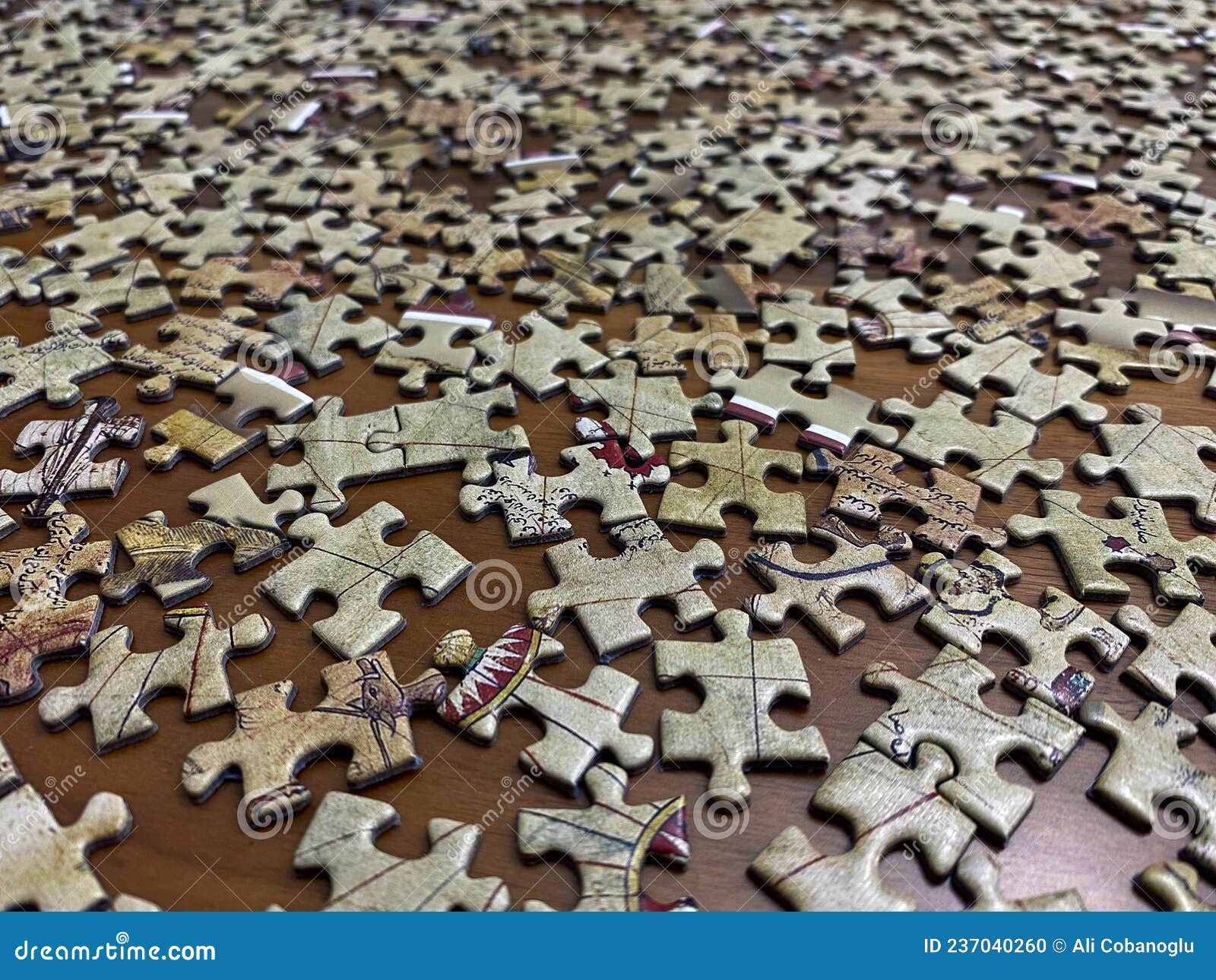 Unassembled Puzzle Pieces. Color Puzzle. Stock Photo - Image of ...