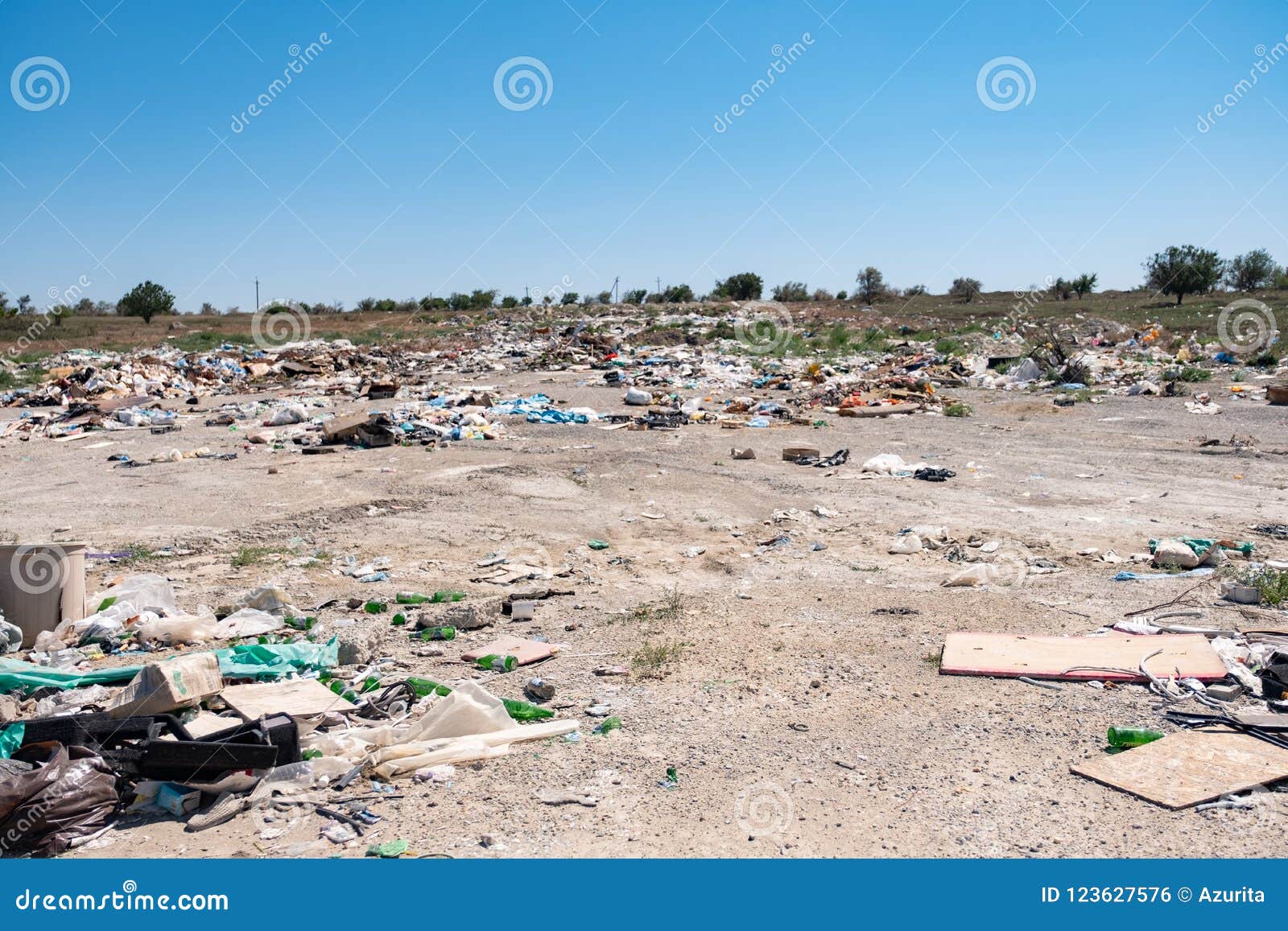 Unauthorized garbage dump stock photo. Image of damage - 123627576