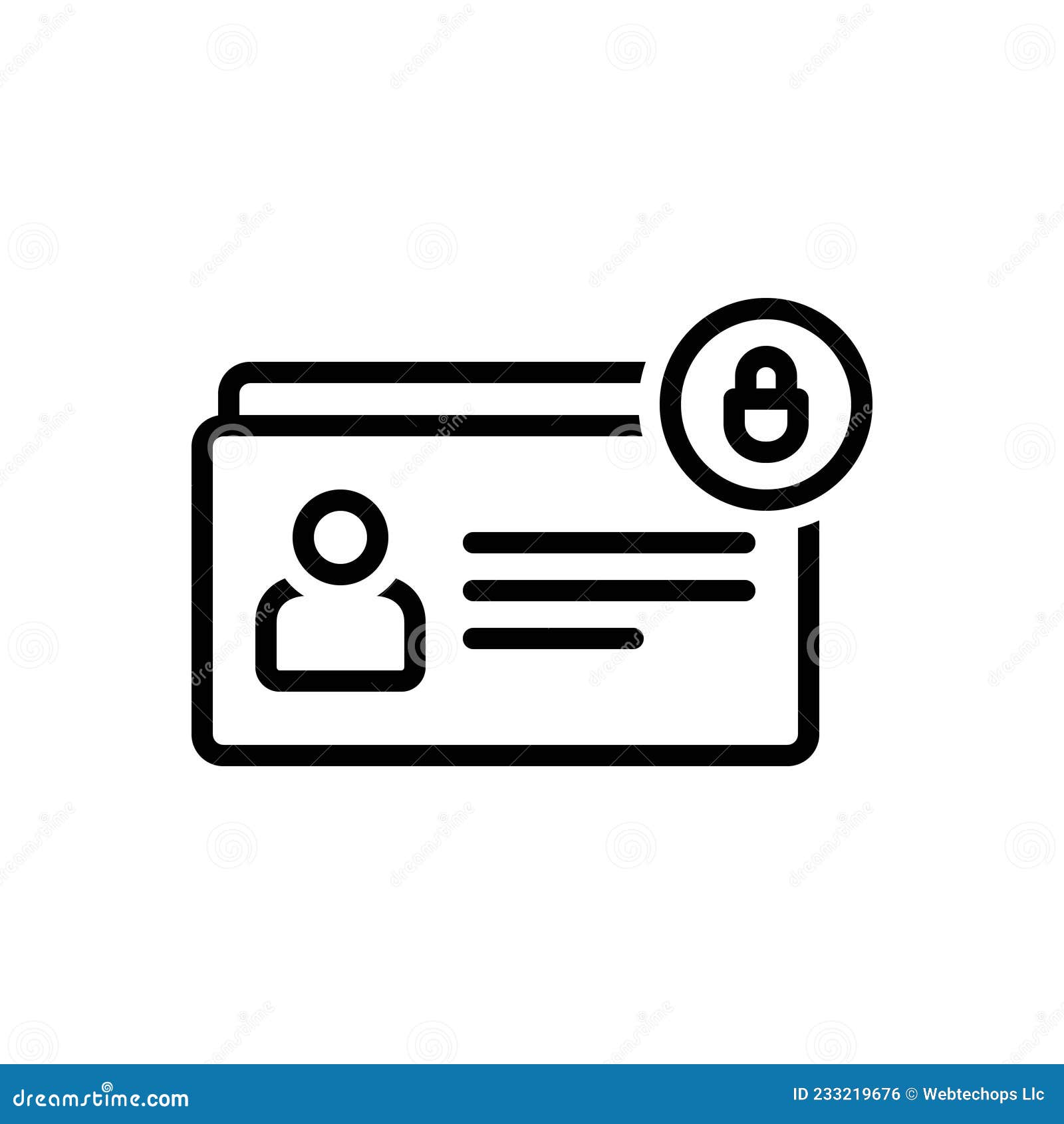 Black Line Icon for Unauthorized, Personal and Access Stock Vector ...