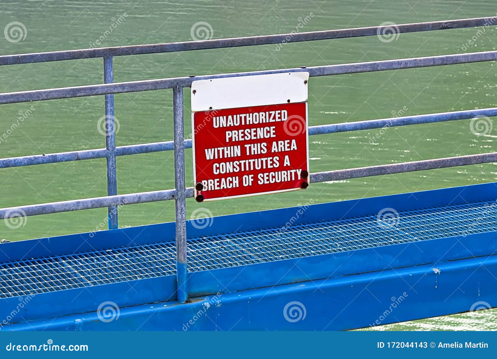 A Unauthorized Presence within the Area is a Security Breach Sign Stock ...