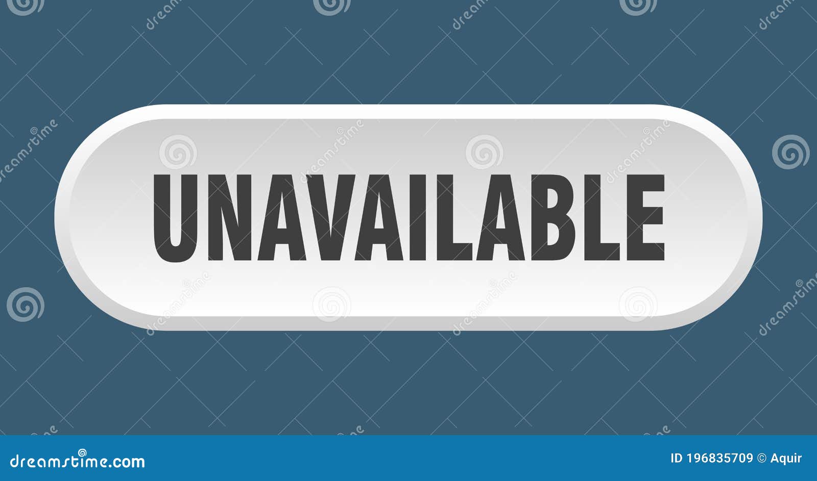 Unavailable Button. Rounded Sign on White Background Stock Vector ...