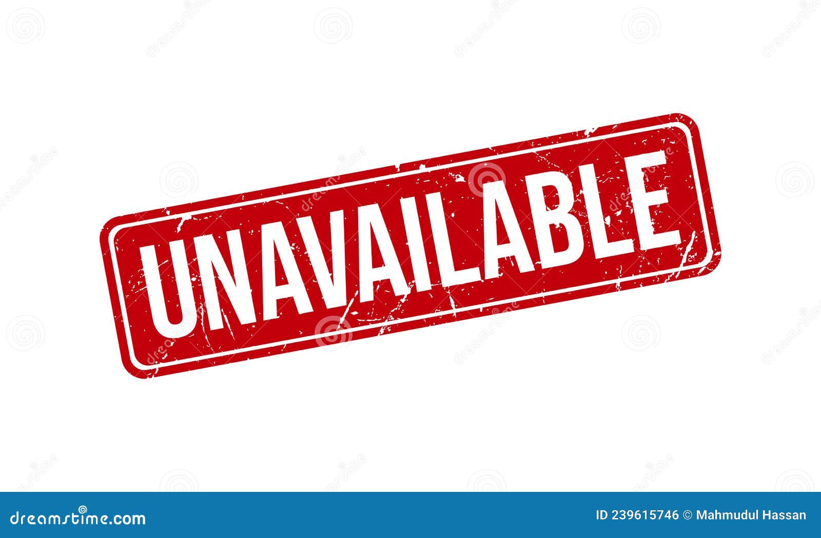 Unavailable Rubber Grunge Stamp Seal Vector Illustration Stock Vector ...