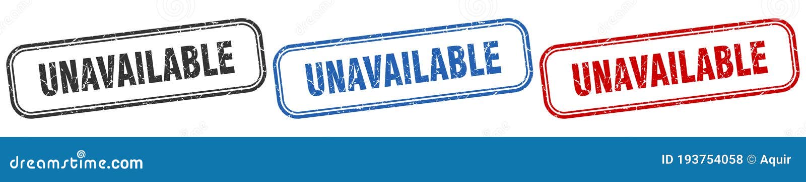 Unavailable Square Isolated Sign Set. Unavailable Stamp Stock Vector ...