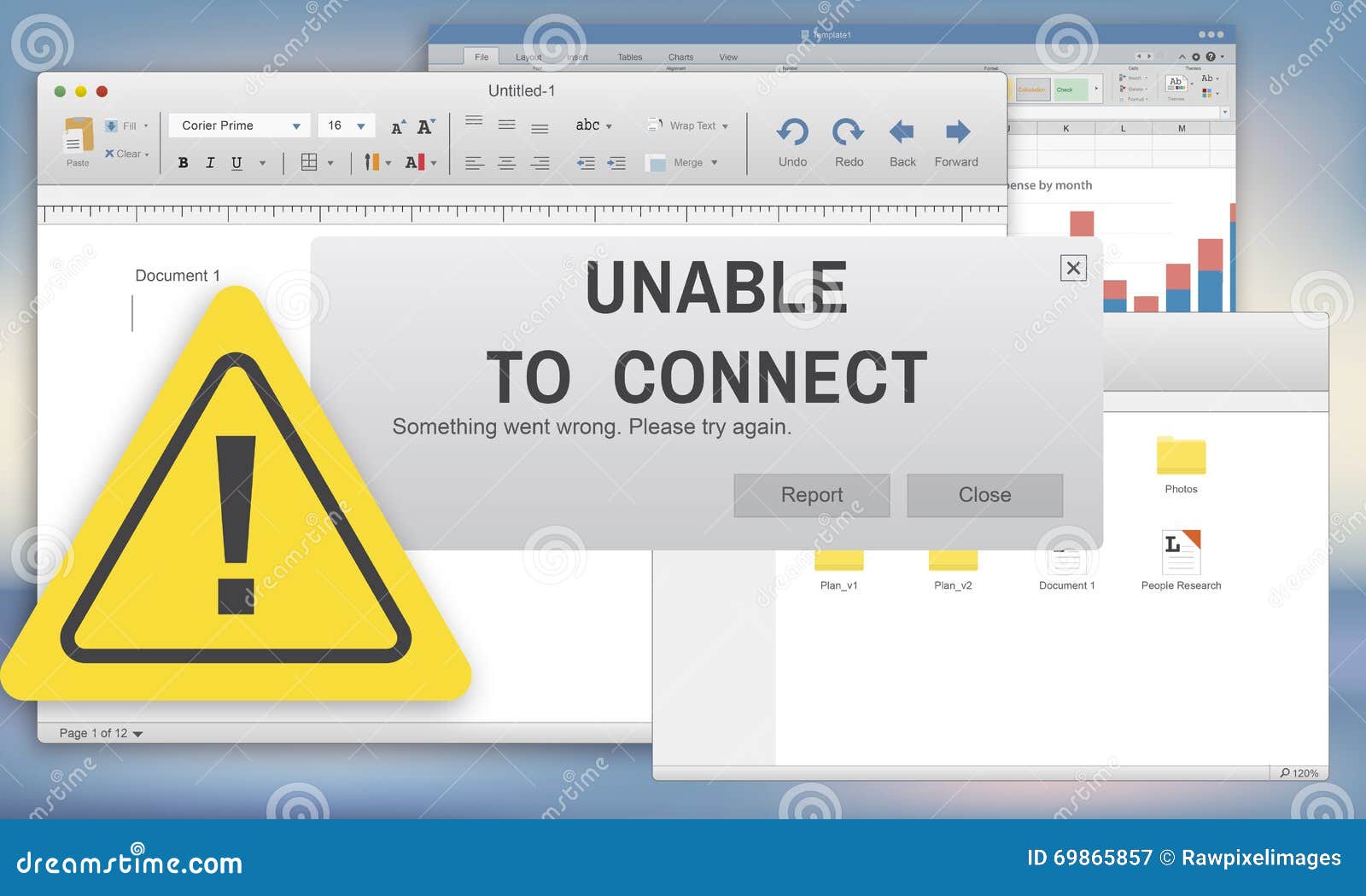 Unavailable Unable Connect Notification Concept Stock Illustration ...