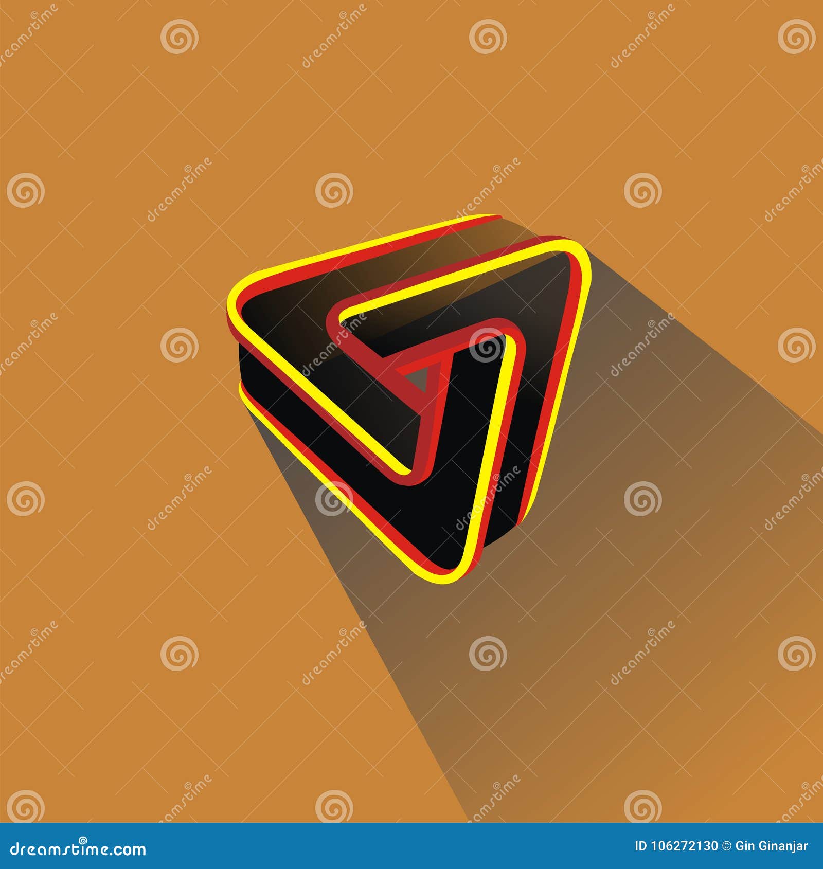 Unique Triangle stock illustration. Illustration of illusion - 106272130