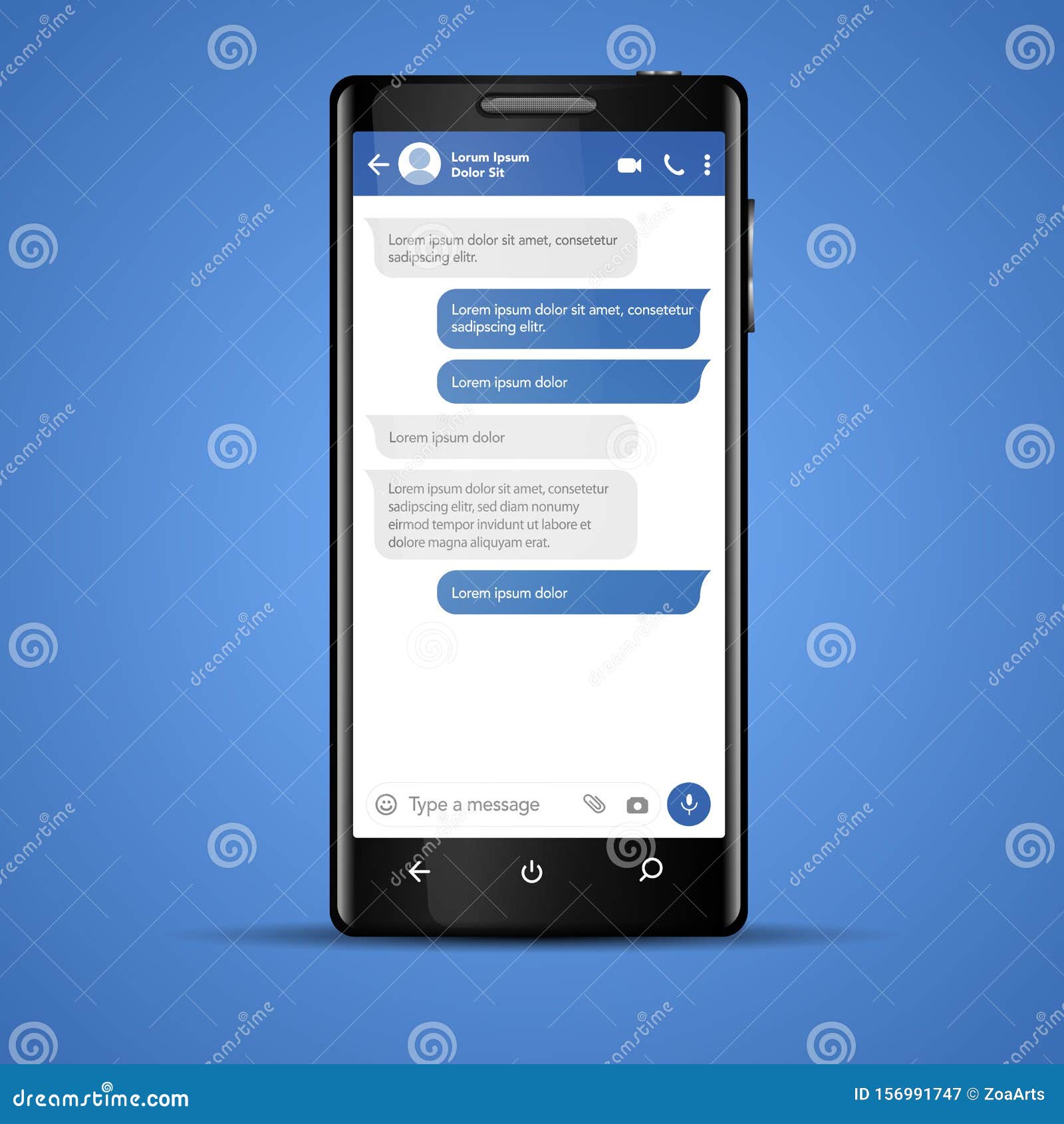 Chat Bot Screen Template. Life Chat Window With Message Bubbles ...