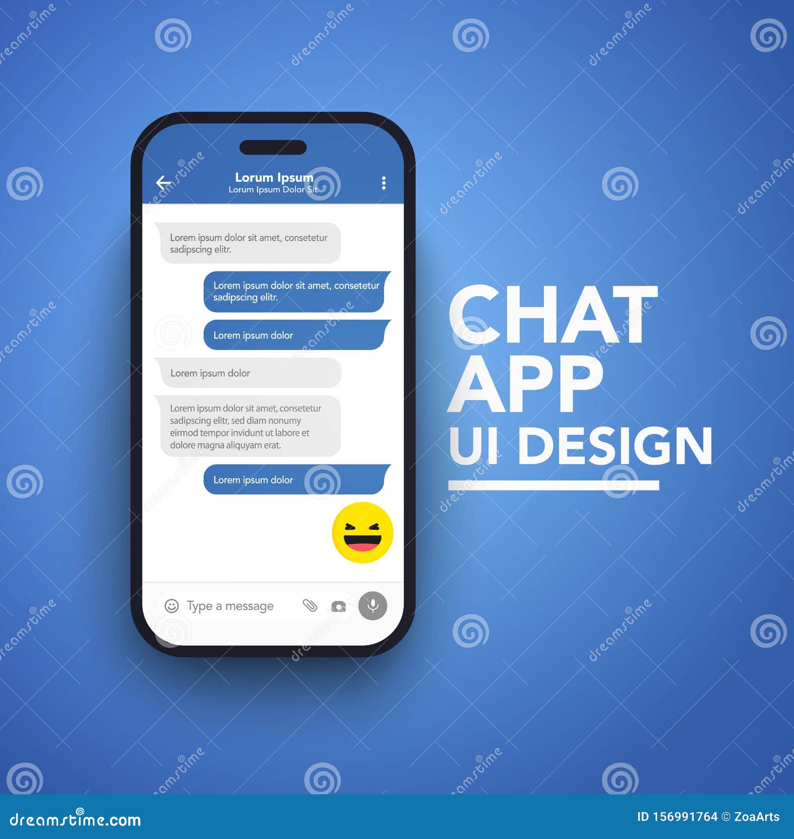 Chat Bot Screen Template. Life Chat Window With Message Bubbles ...