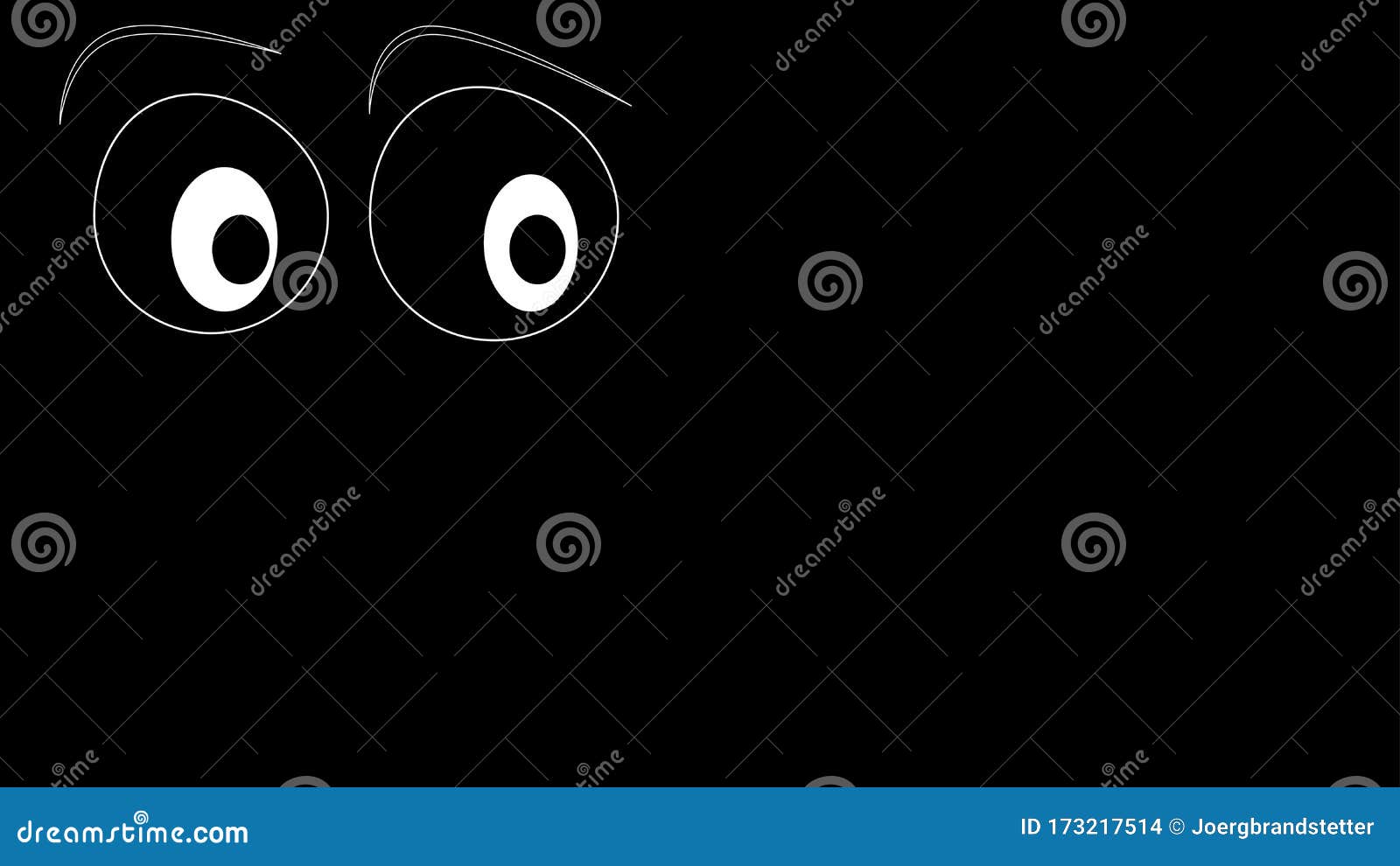 Funny Eyes on Black Background Stock Vector - Illustration of enlarged ...