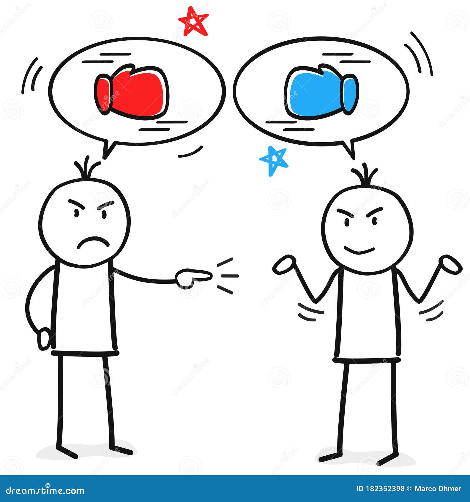 Two People Have a Verbal Exchange of Blows or a Discussion Stock Vector ...