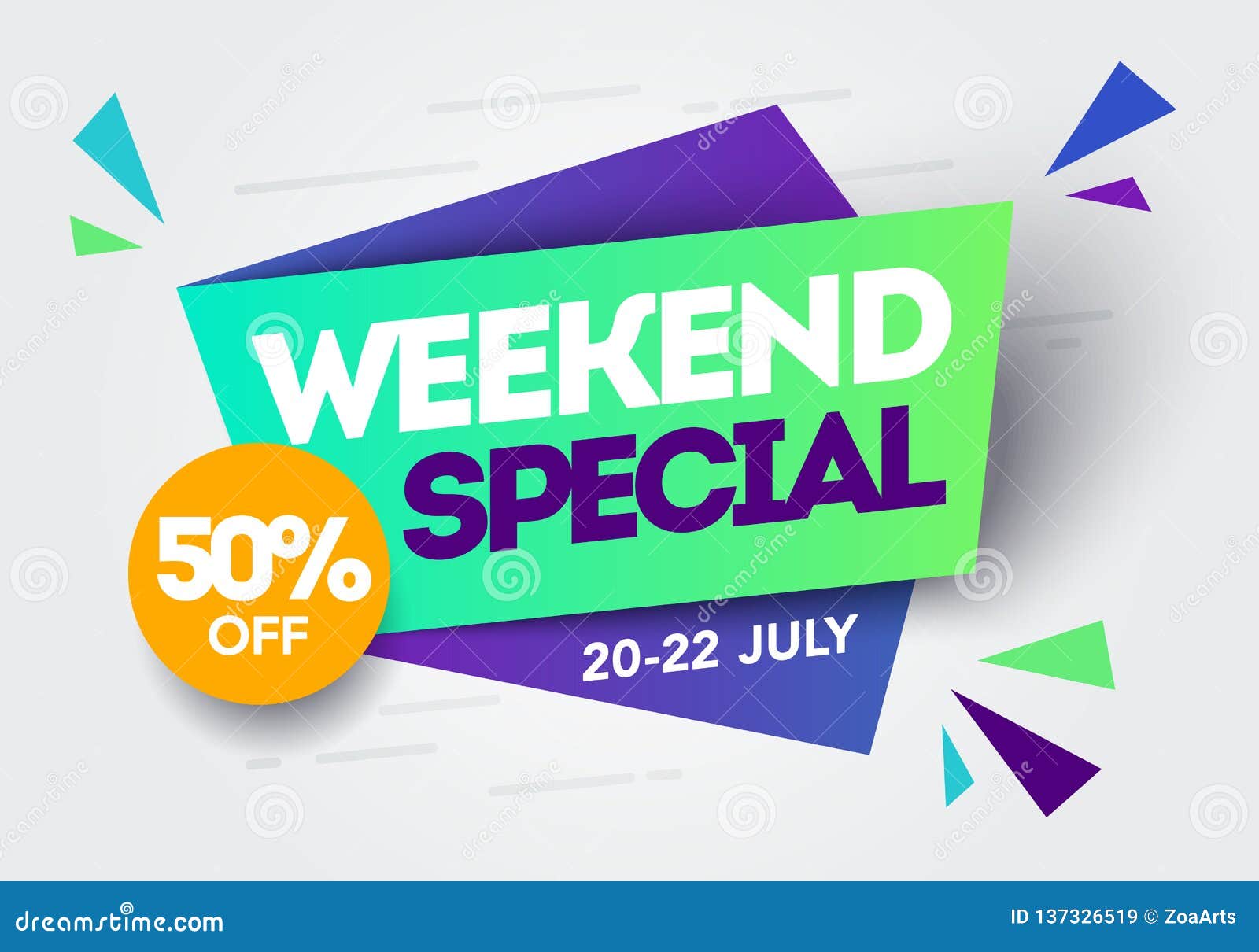 Vector Illustration Weekend Special Sale Banner Template in Flat Trendy ...