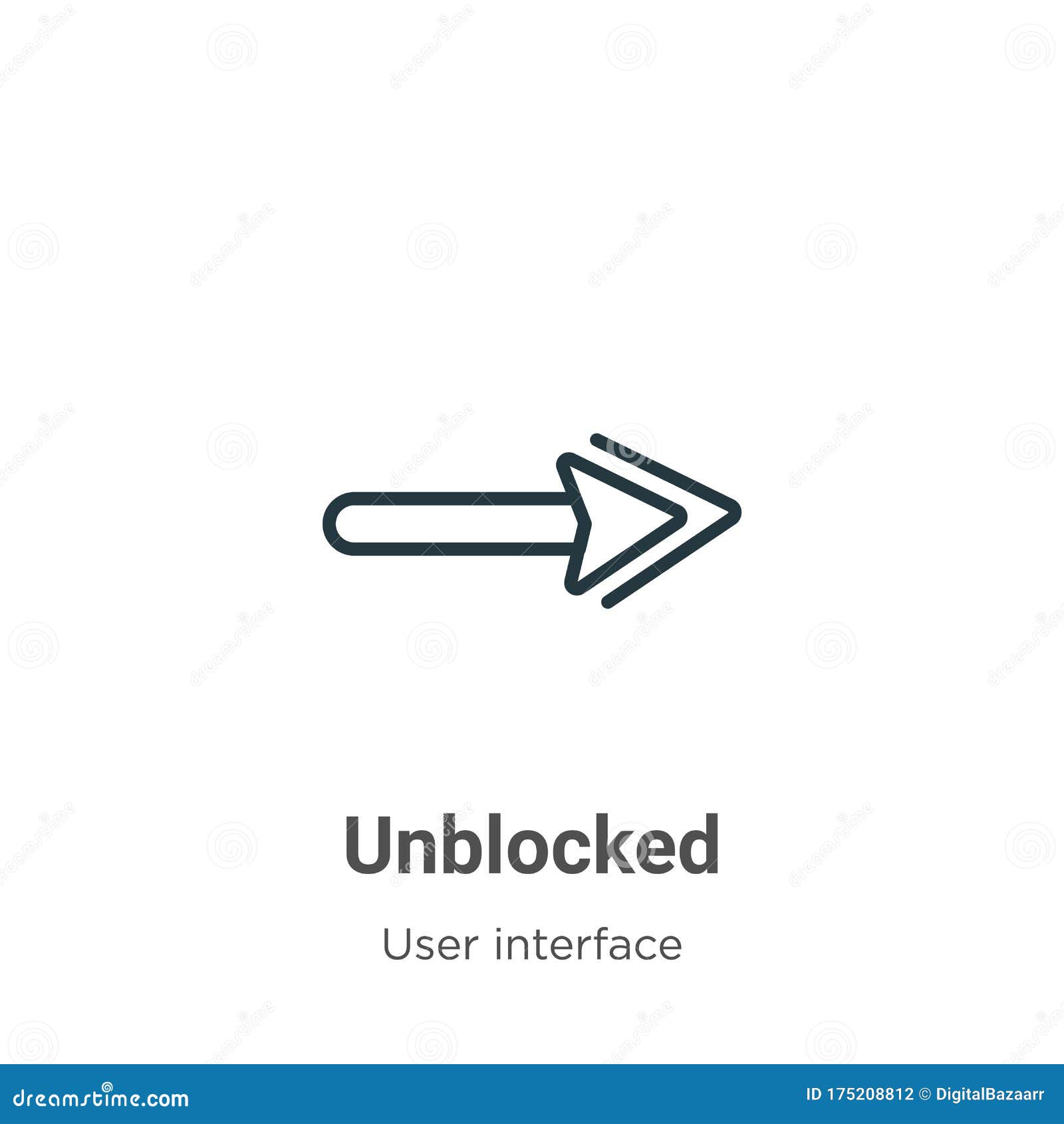 Unblocked Outline Vector Icon. Thin Line Black Unblocked Icon, Flat ...
