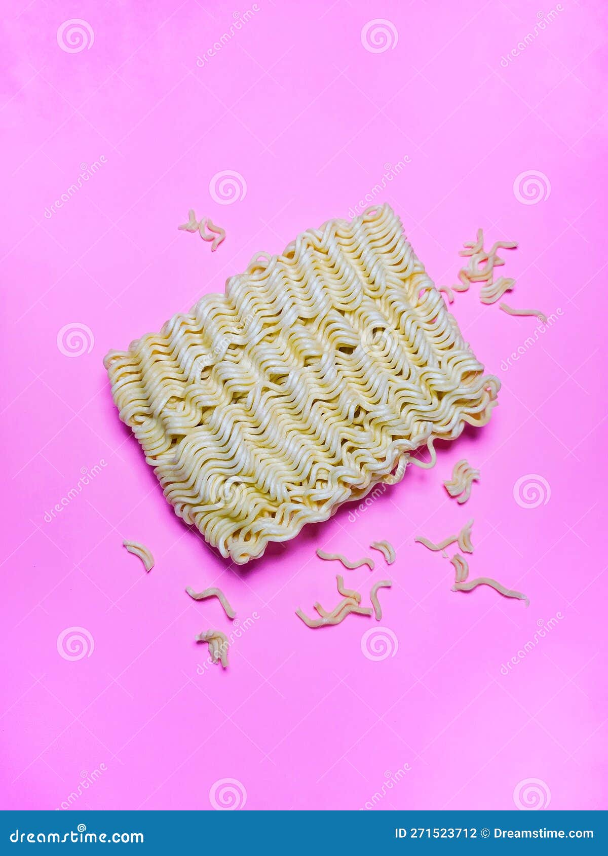 Unboiled Instant Noodles Pink Background Stock Photo - Image of ...