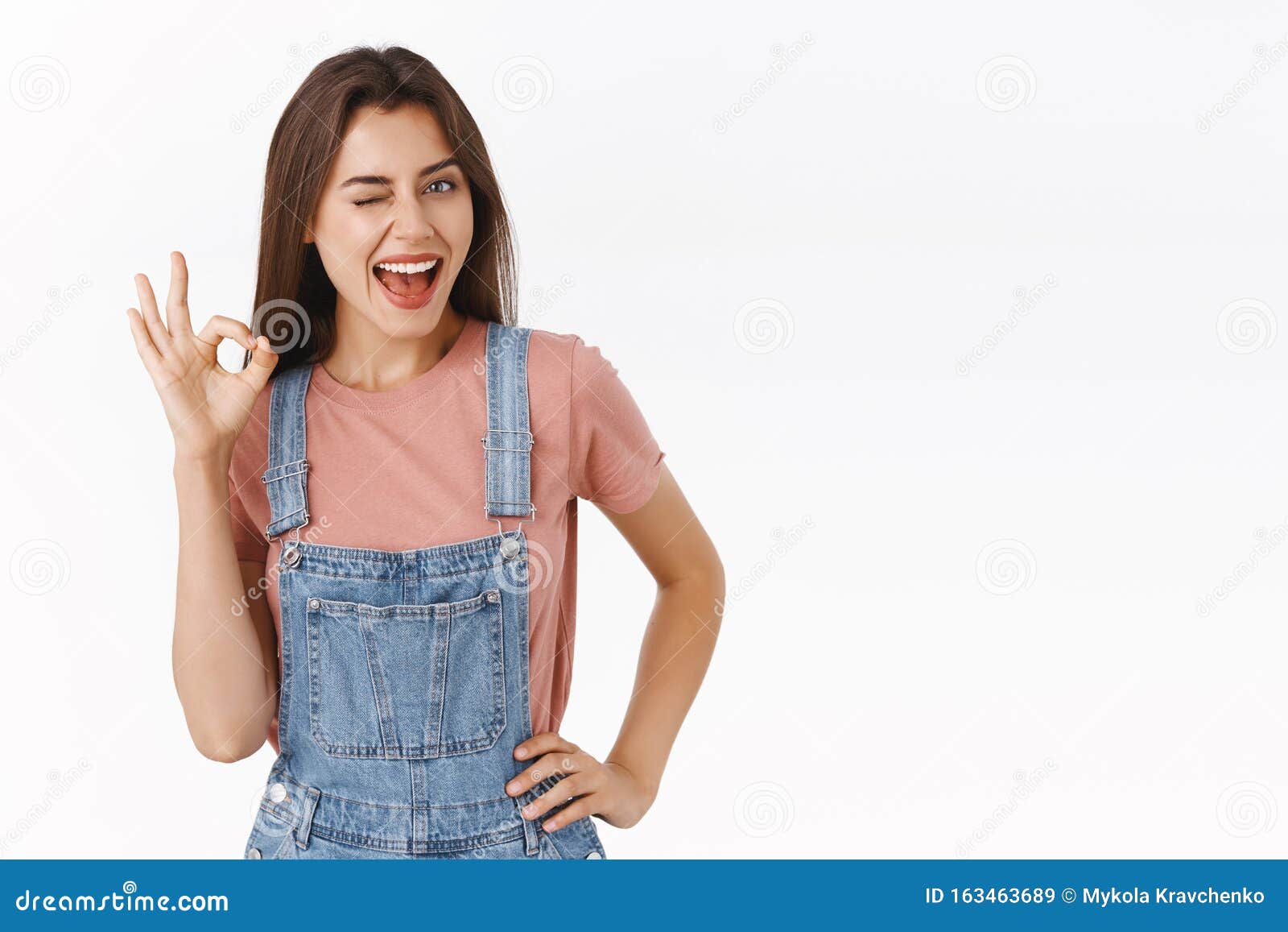 Unbothered Carefree And Relaxed Girl Assure Everything Okay Winking