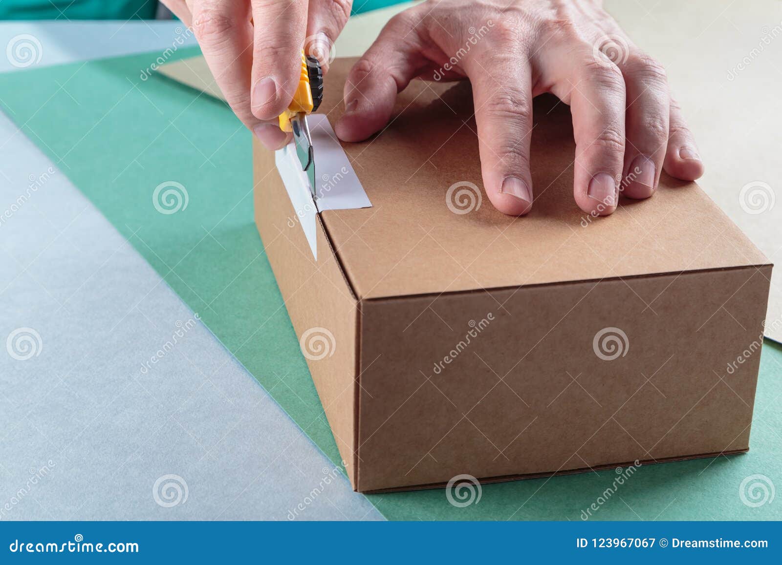 Unboxing the Parcels Packed Stock Image - Image of ecofriendly, hand ...