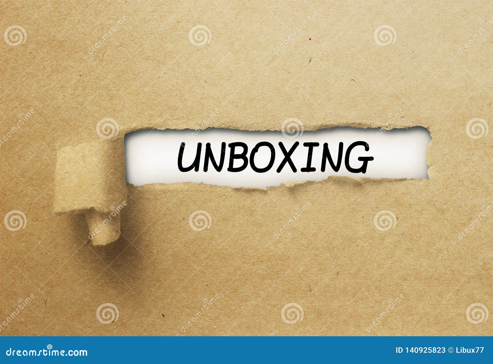 Unboxing Behind Ripped Curl Paper Stock Image - Image of space ...