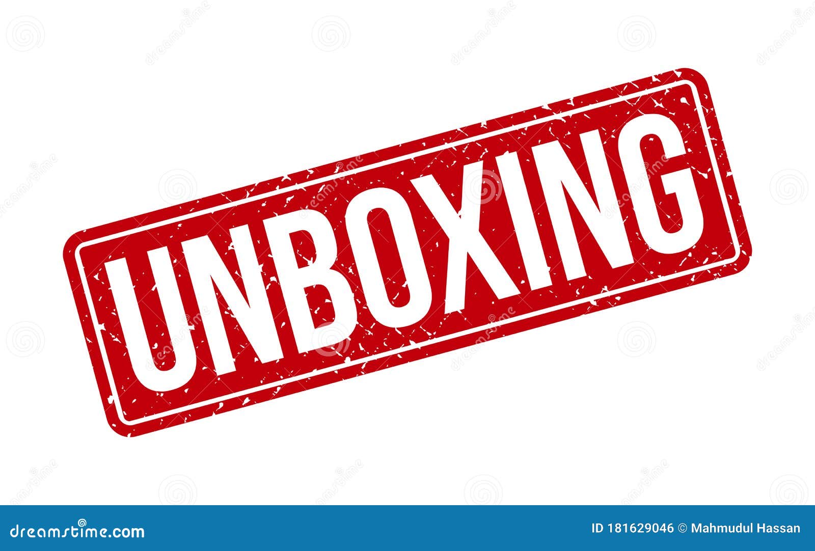 Unboxing Rubber Stamp. Red Unboxing Rubber Grunge Stamp Seal Vector ...