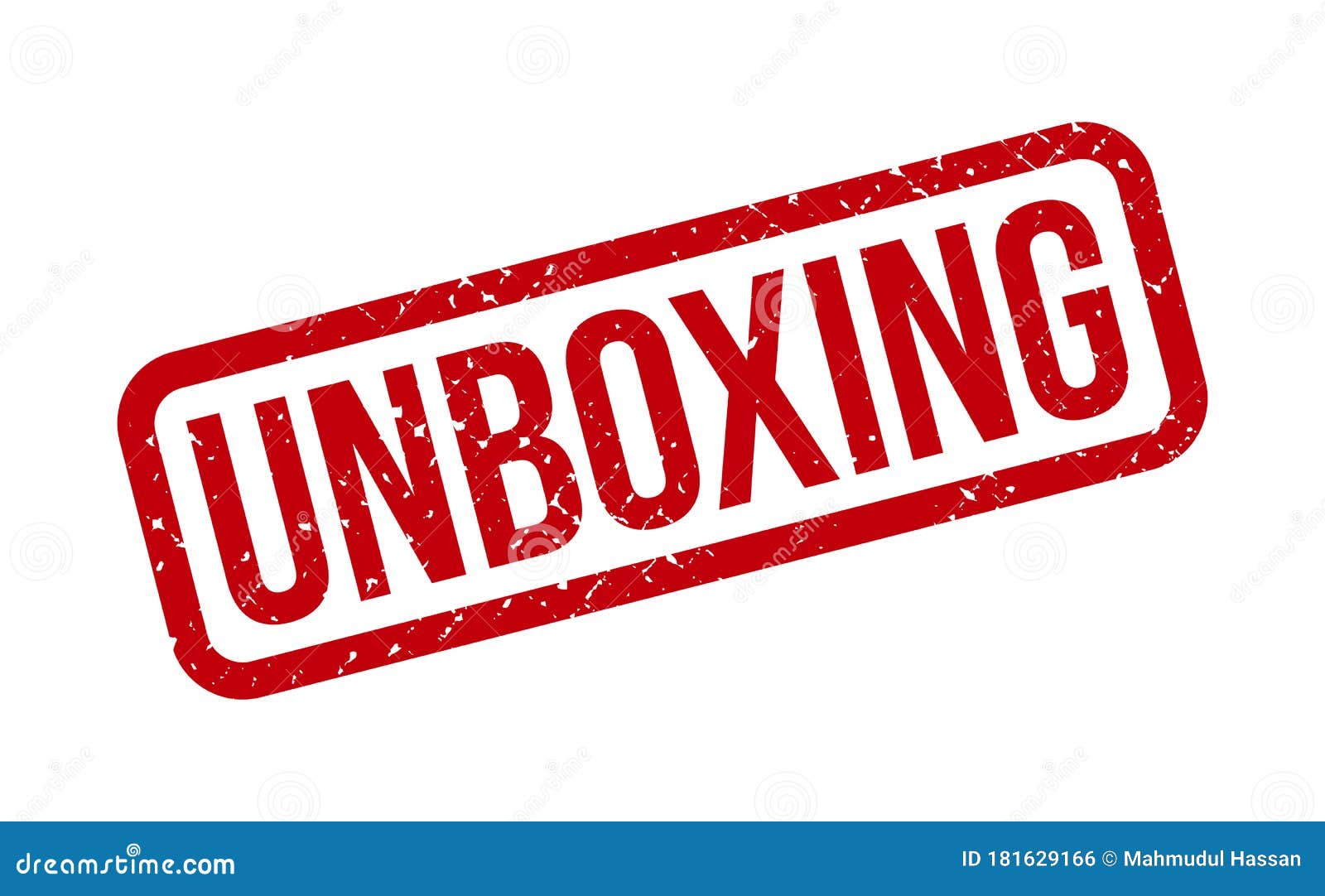 Unboxing Rubber Stamp. Red Unboxing Rubber Grunge Stamp Seal Vector ...