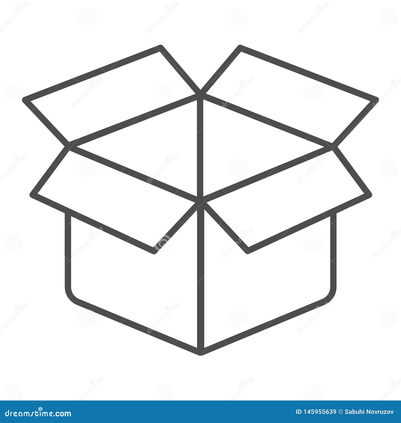 Unboxing Thin Line Icon. Package Vector Illustration Isolated on White ...