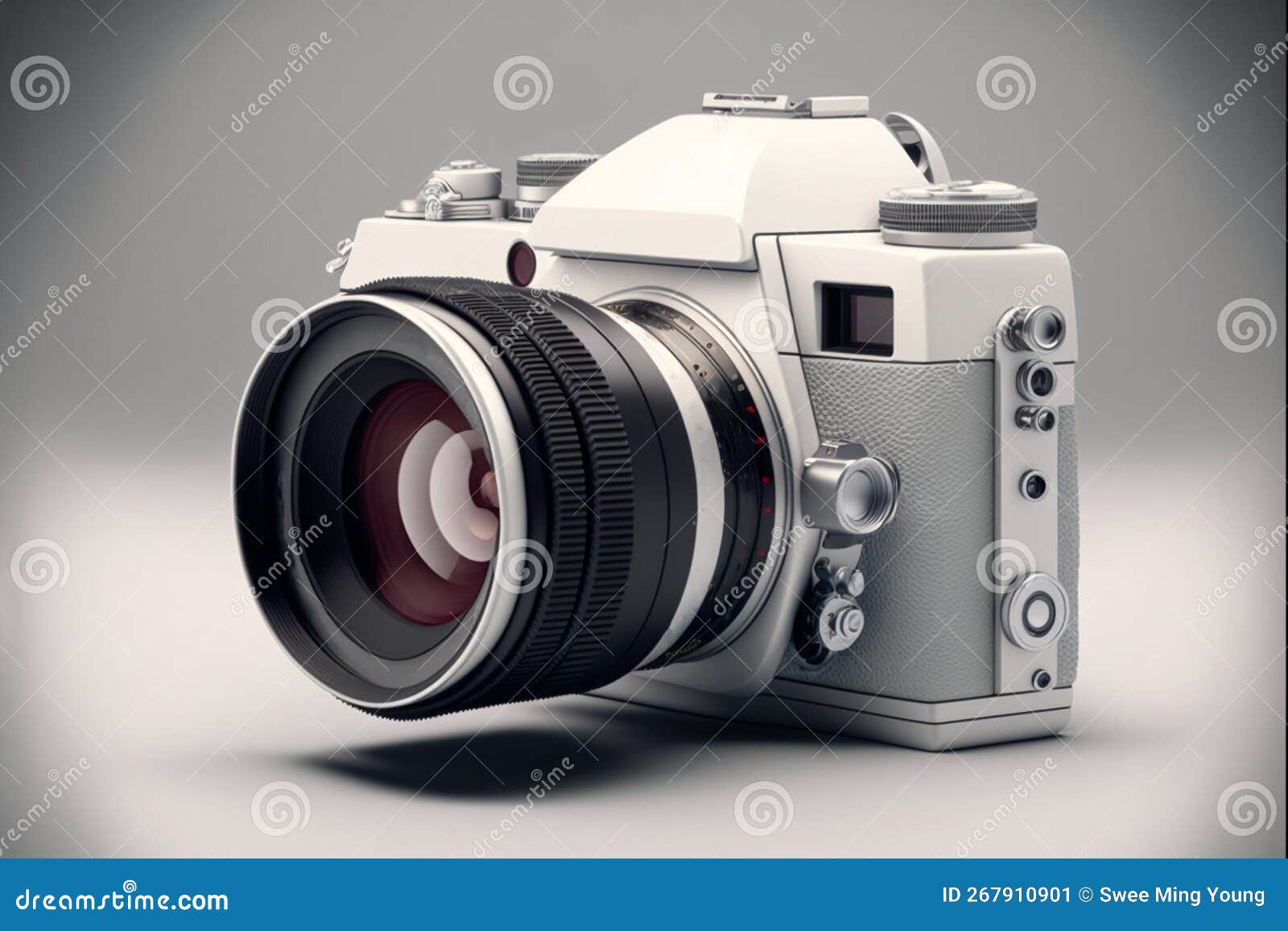 The Unbranded Camera Being Displayed on the White Background. Stock ...