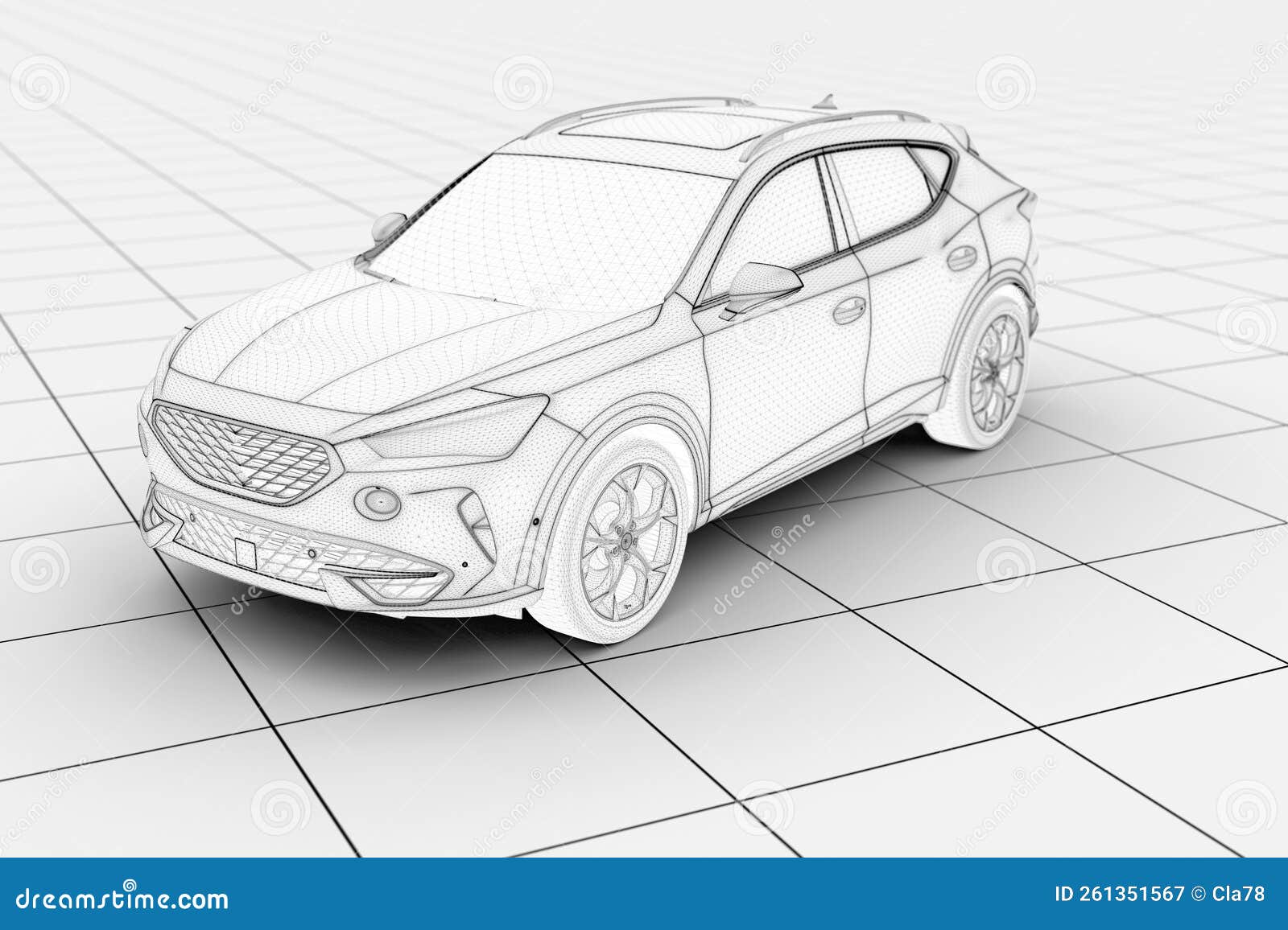 Unbranded Generic Wireframe City Car on a Wire Platform Stock ...