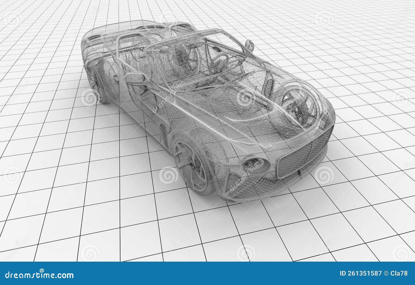 Unbranded Generic Wireframe Sport Car on a Wire Platform Stock ...