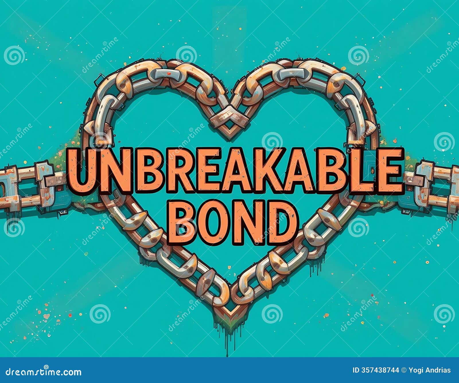 Unbreakable Bond Heart Shaped Chain Link Design Stock Illustration ...