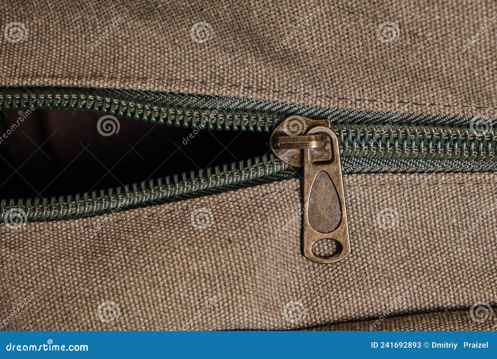 Unbuttoned Zipper on Hiking Backpack Stock Image - Image of modern ...