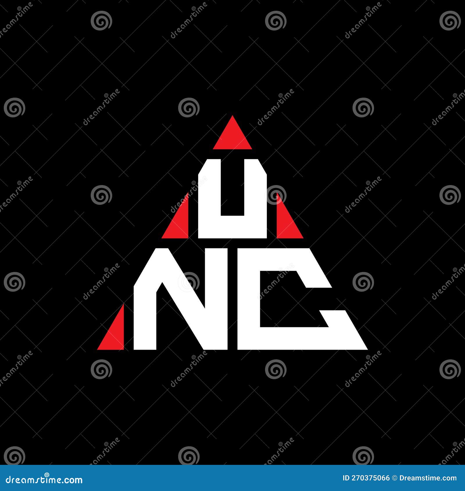 UNC Triangle Letter Logo Design with Triangle Shape. UNC Triangle Logo ...