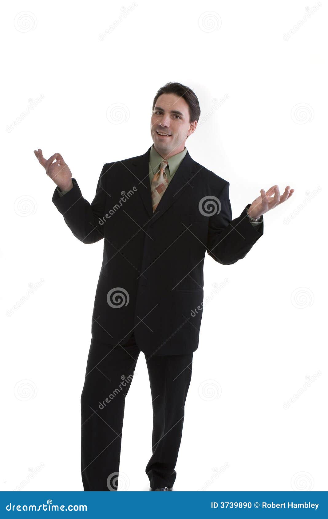 Uncertain businessman stock photo. Image of happy, single - 3739890