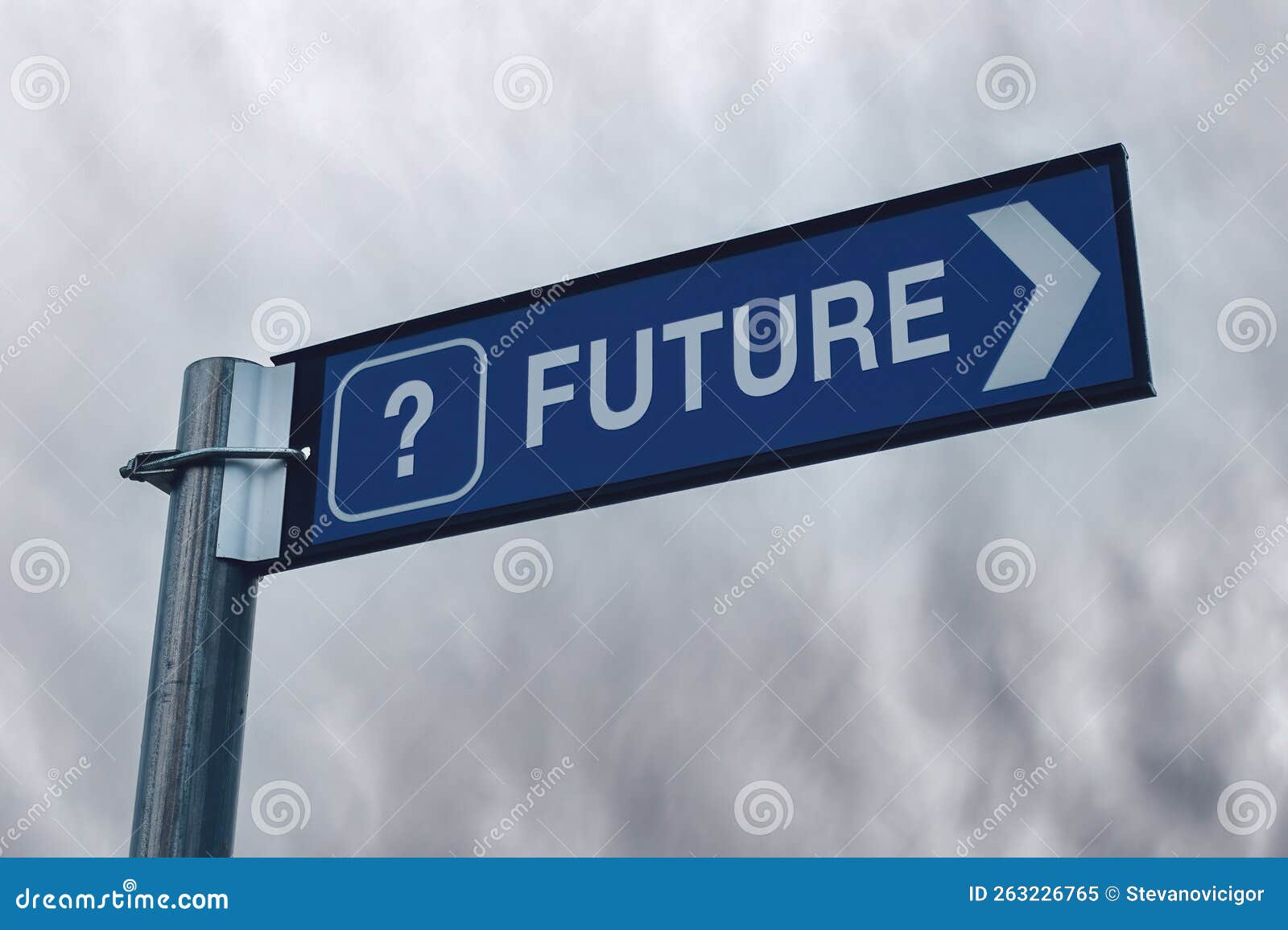 Uncertain Future Directional Sign, Concept Stock Image - Image of post ...