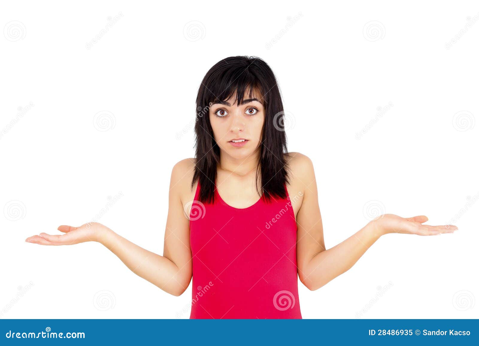 Uncertain young woman stock image. Image of attractive - 28486935