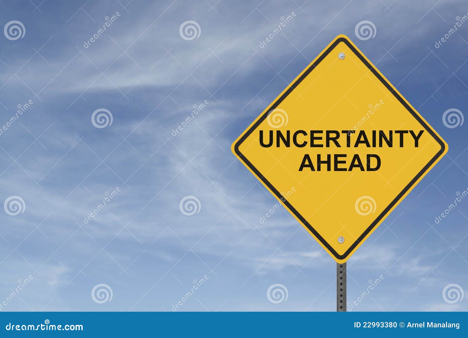 Uncertainty Ahead stock photo. Image of future, metal - 22993380