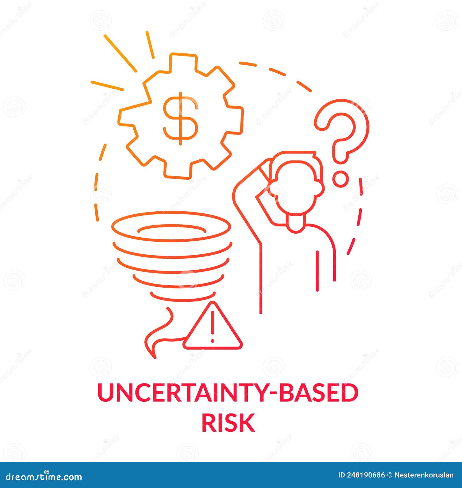 Uncertainty-based Risk Red Gradient Concept Icon Stock Vector ...