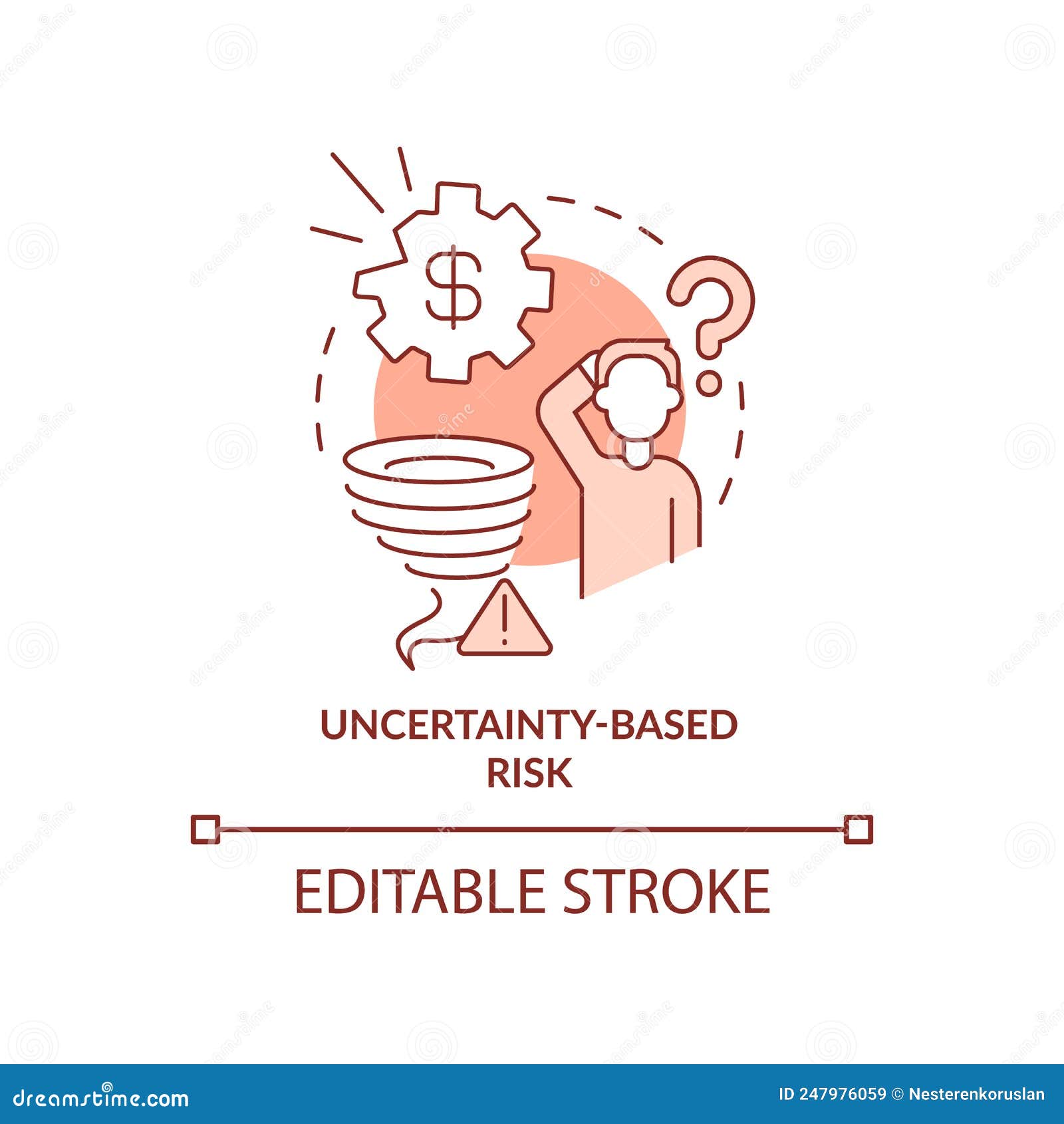 Uncertainty-based Risk Concept Icon Vector Illustration | CartoonDealer ...