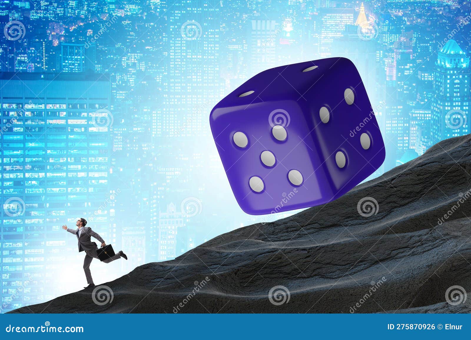 Uncertainty Concept with Businessman and Dice Stock Illustration ...