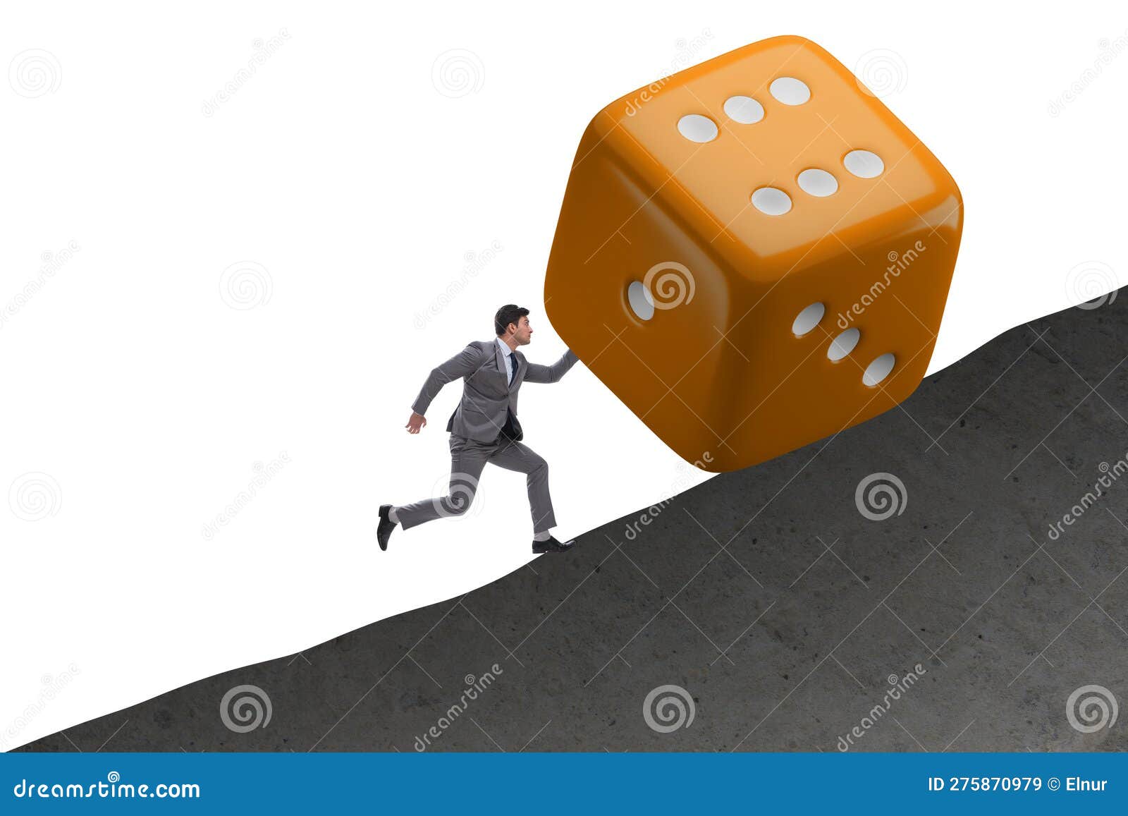 Uncertainty Concept with Businessman and Dice Stock Illustration ...