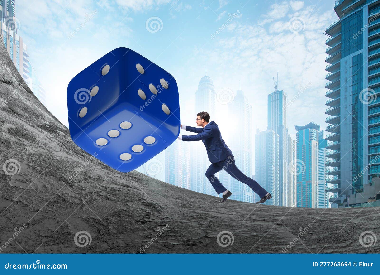 Uncertainty Concept with Businessman and Dice Stock Photo - Image of ...