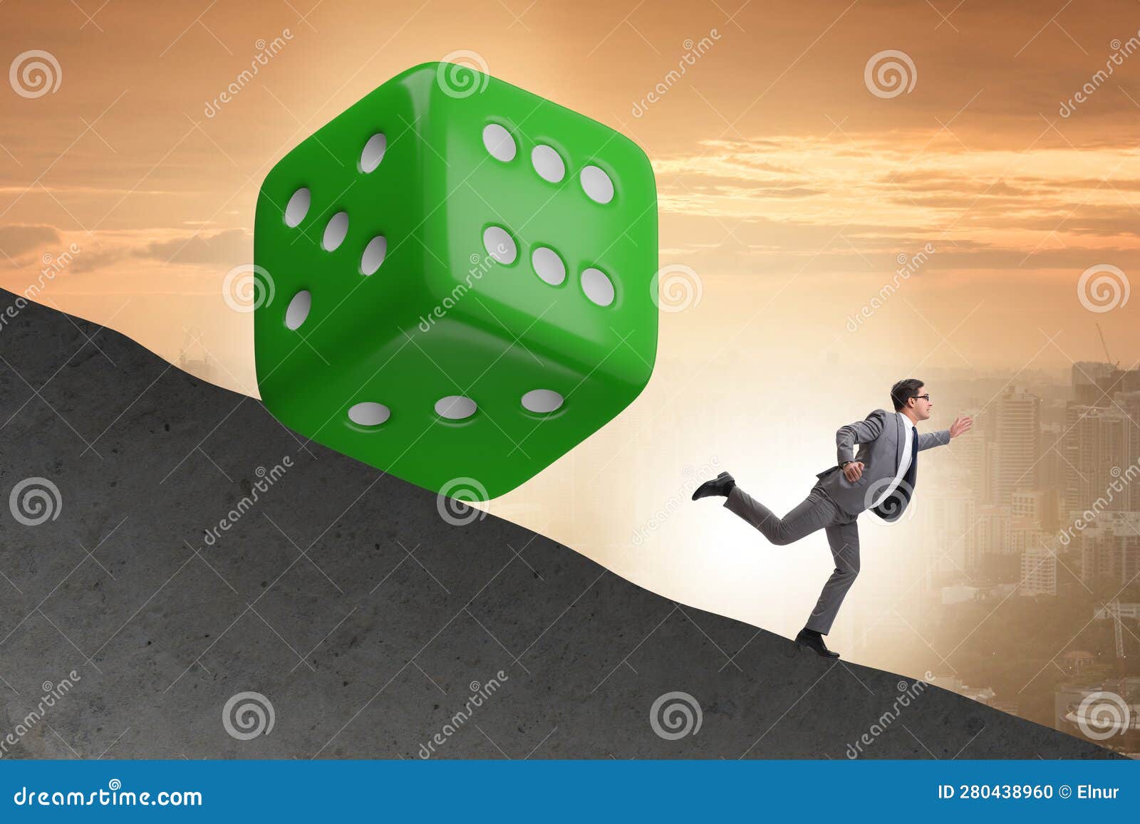 Uncertainty Concept with Businessman and Dice Stock Photo - Image of ...