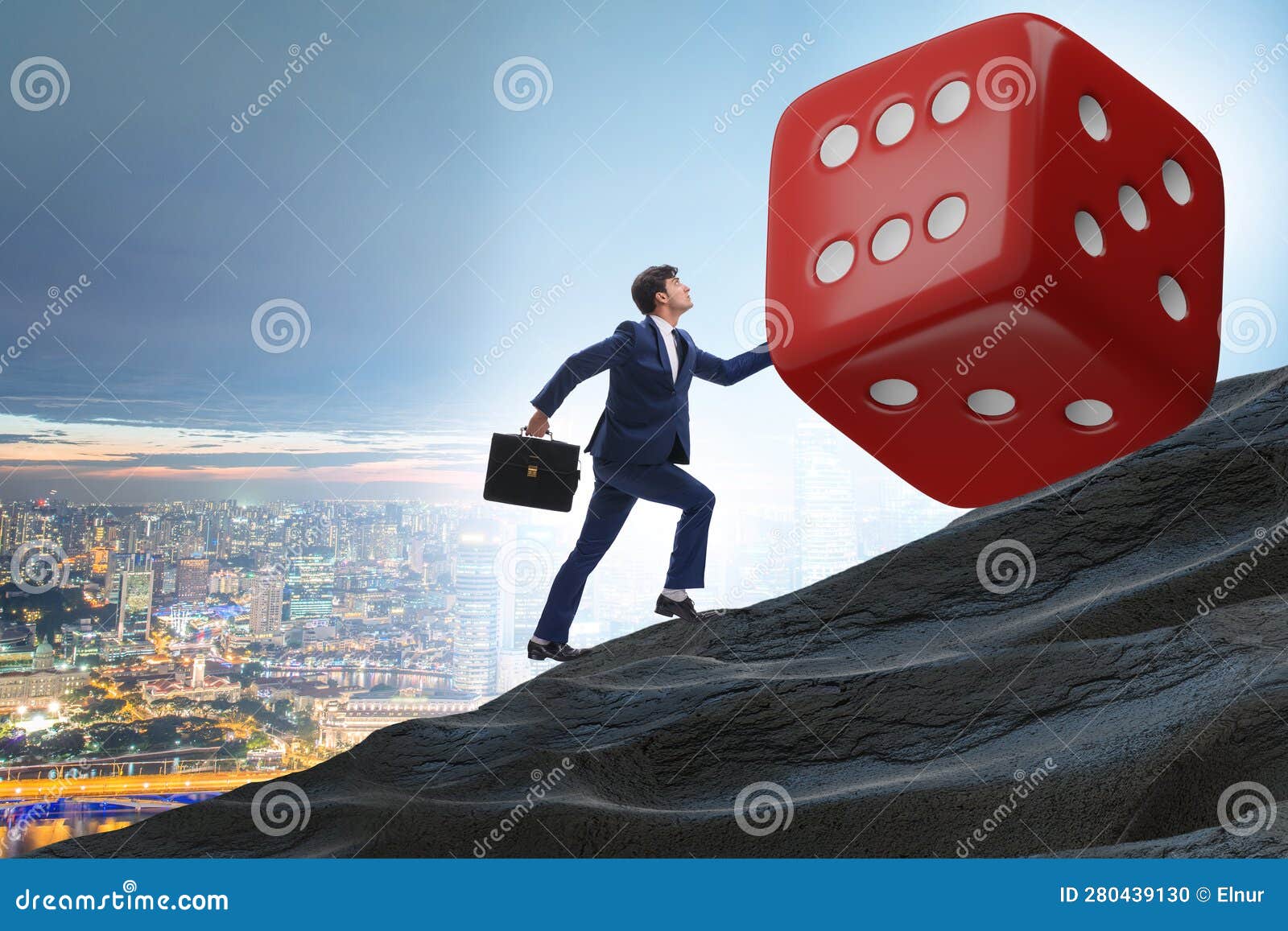 Uncertainty Concept with Businessman and Dice Stock Photo - Image of ...