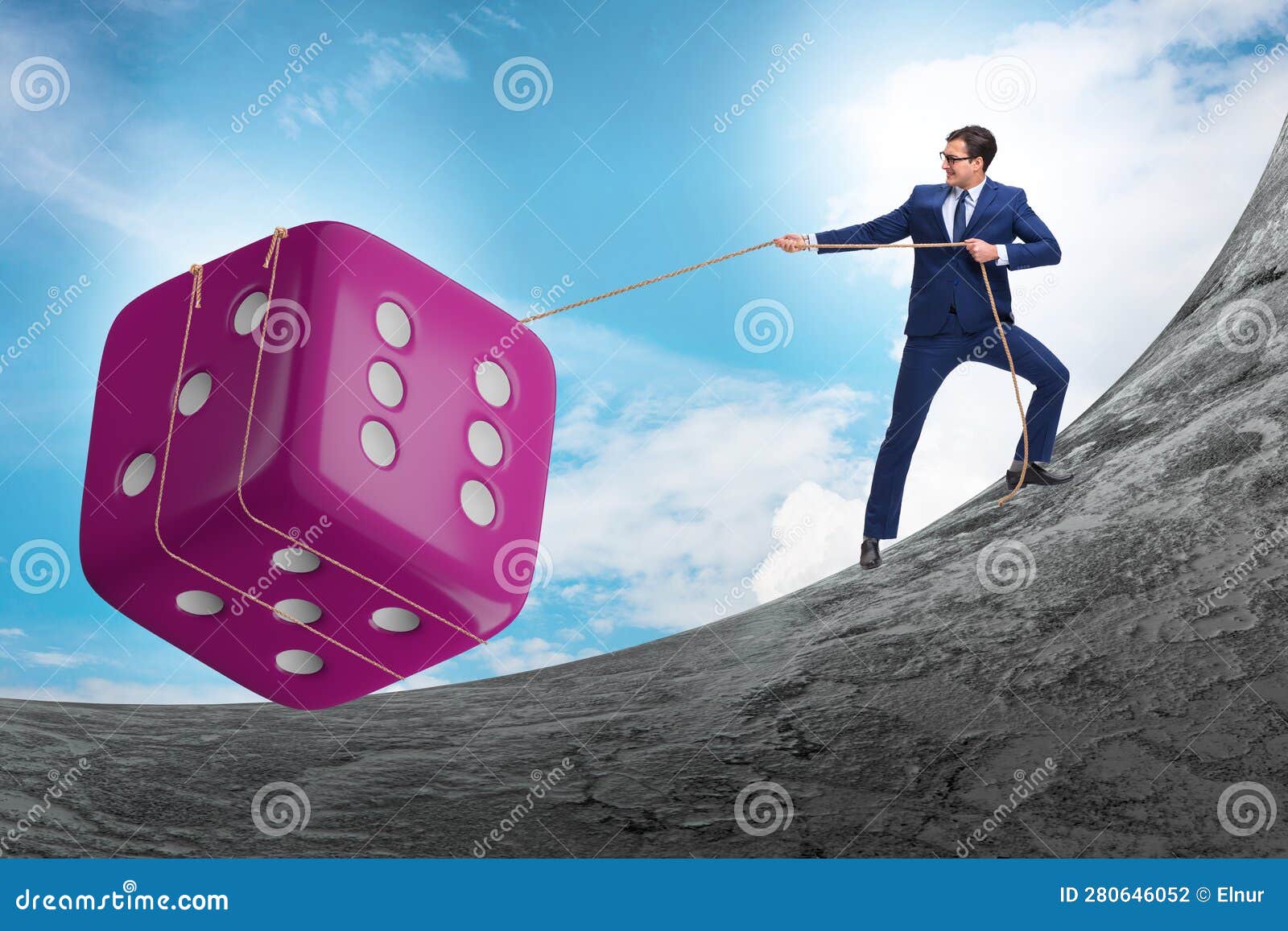 Uncertainty Concept with Businessman and Dice Stock Photo - Image of ...