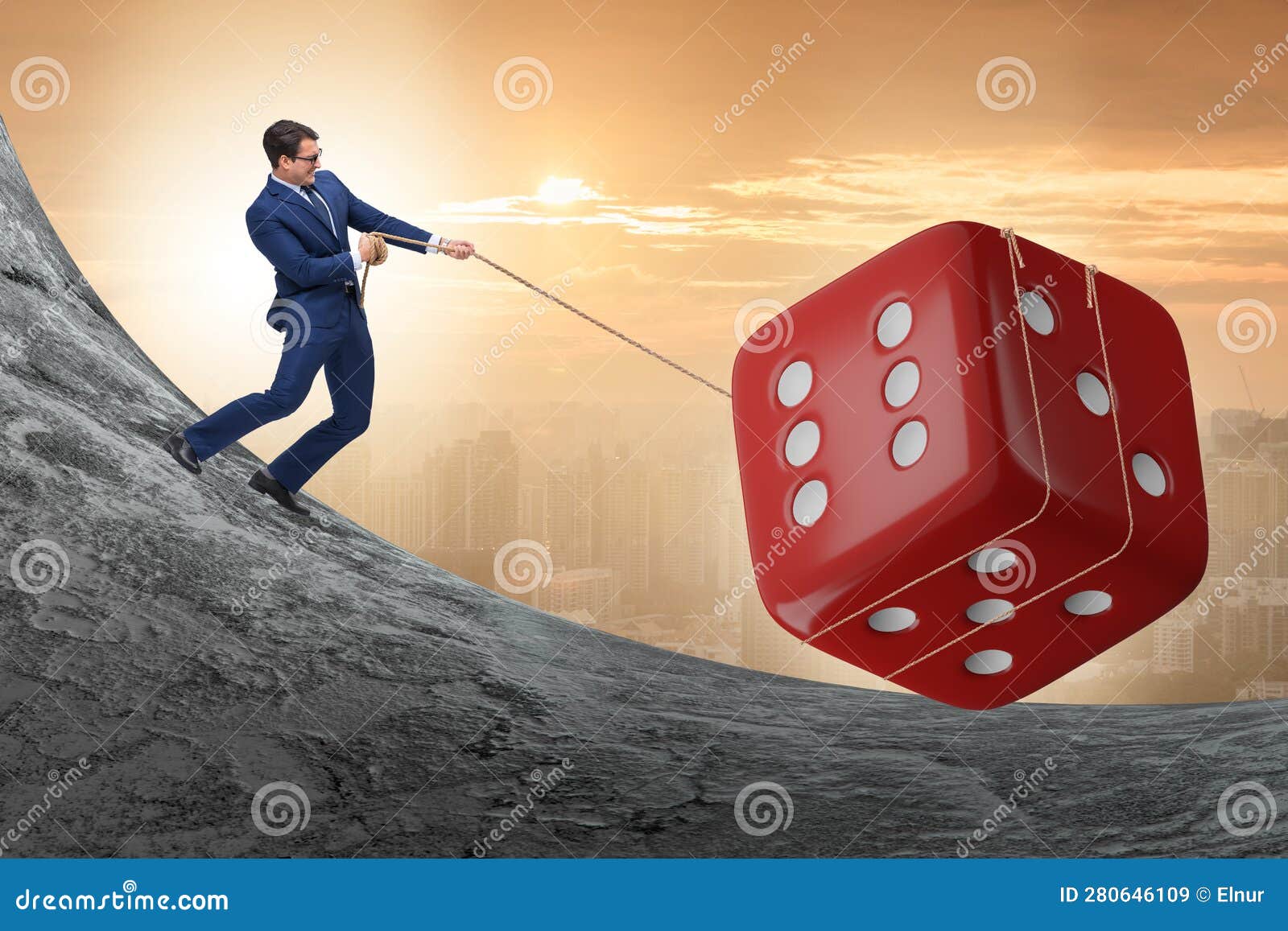 Uncertainty Concept with Businessman and Dice Stock Image - Image of ...