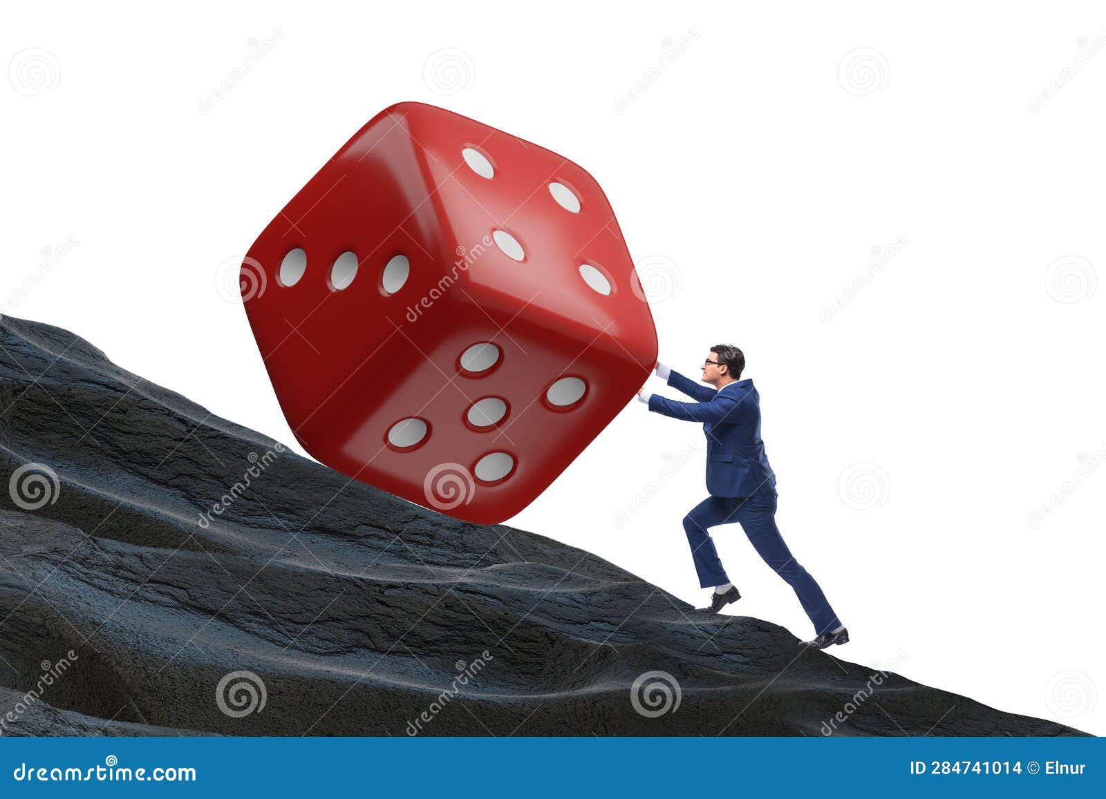 Uncertainty Concept with Businessman and Dice Stock Photo - Image of ...