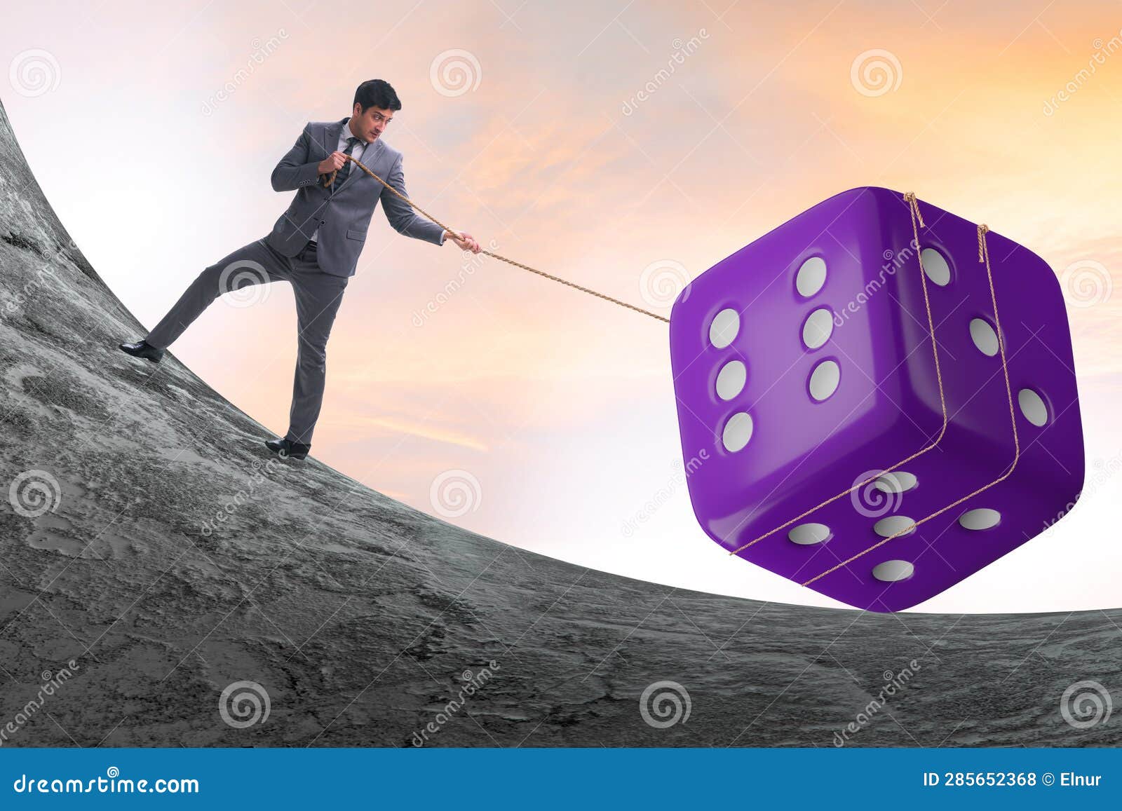 Uncertainty Concept with Businessman and Dice Stock Photo - Image of ...