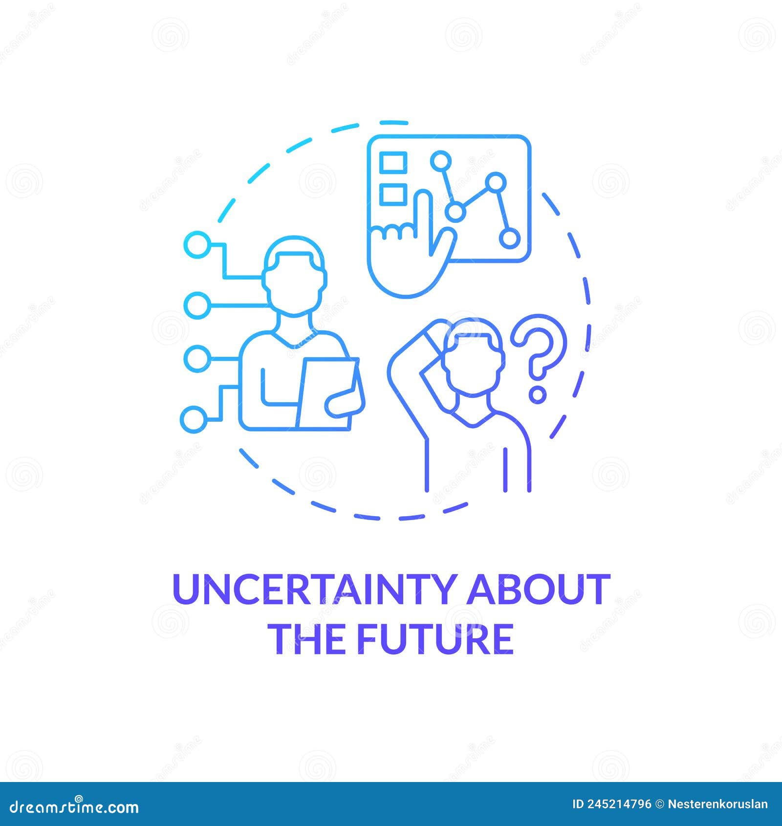Uncertainty about Future Blue Gradient Concept Icon Stock Vector ...