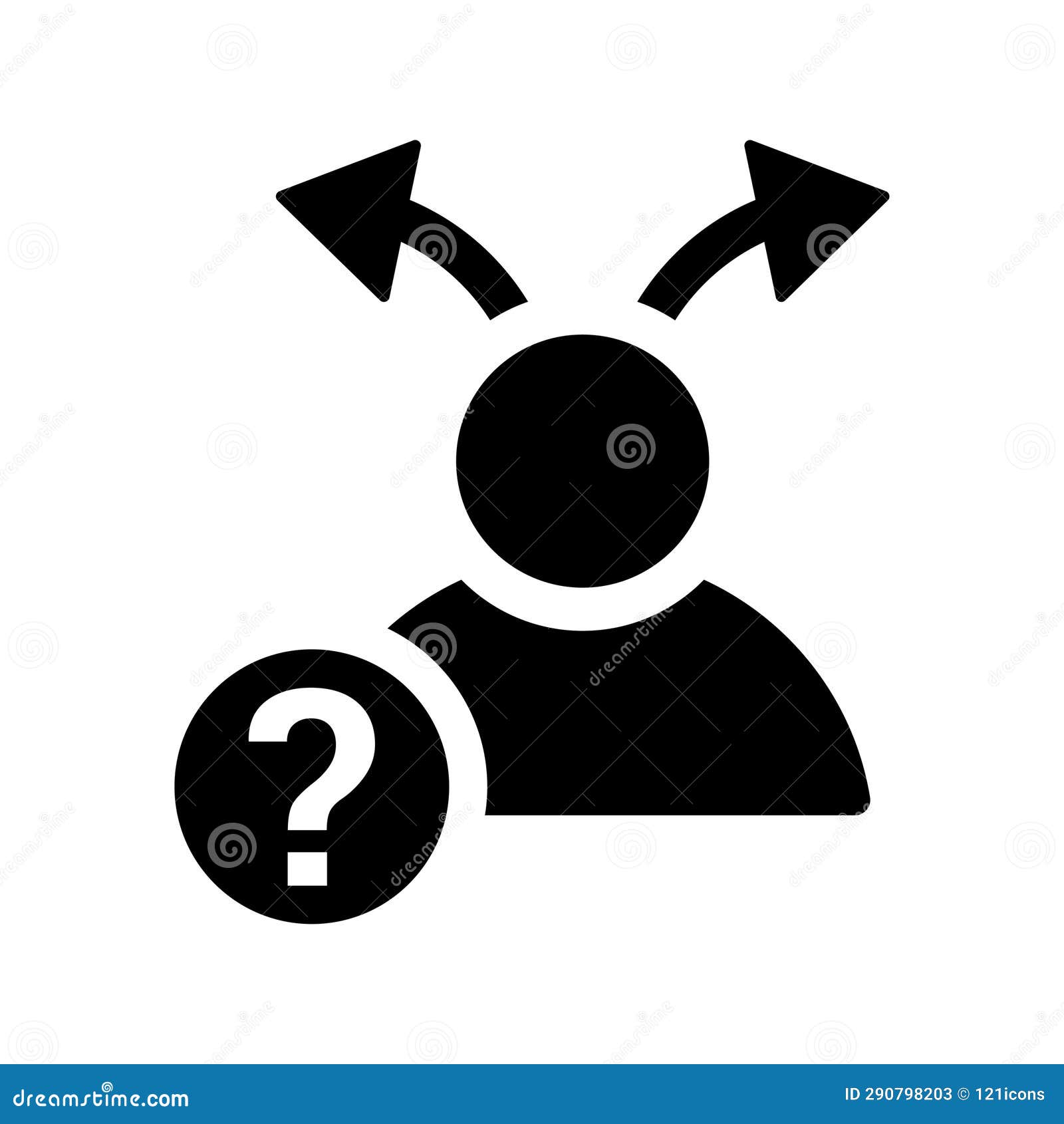 Uncertainty icon stock illustration. Illustration of choose - 290798203