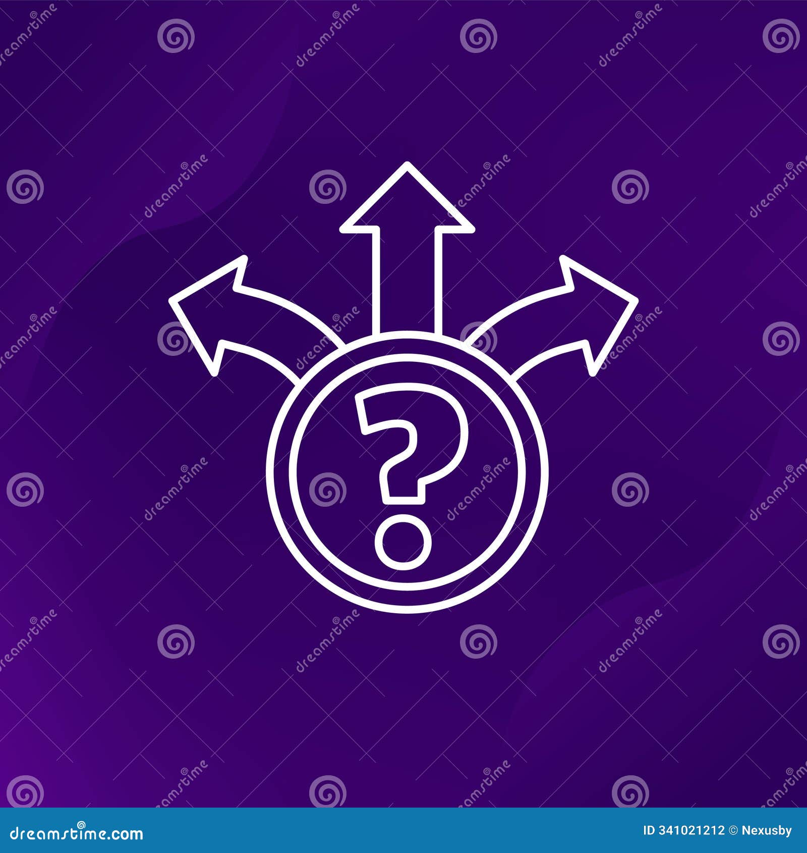 Uncertainty Line Icon, Decision Making Vector Stock Illustration ...